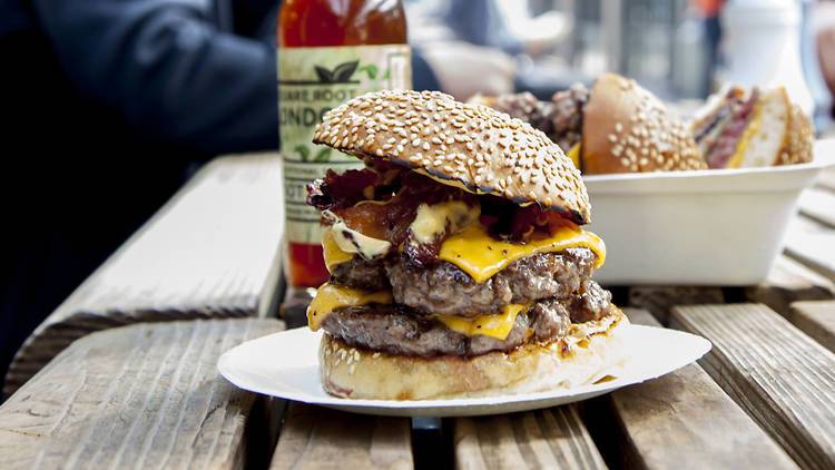 Double cheese and bacon burger from Bleecker's Burgers in London | Scrolller