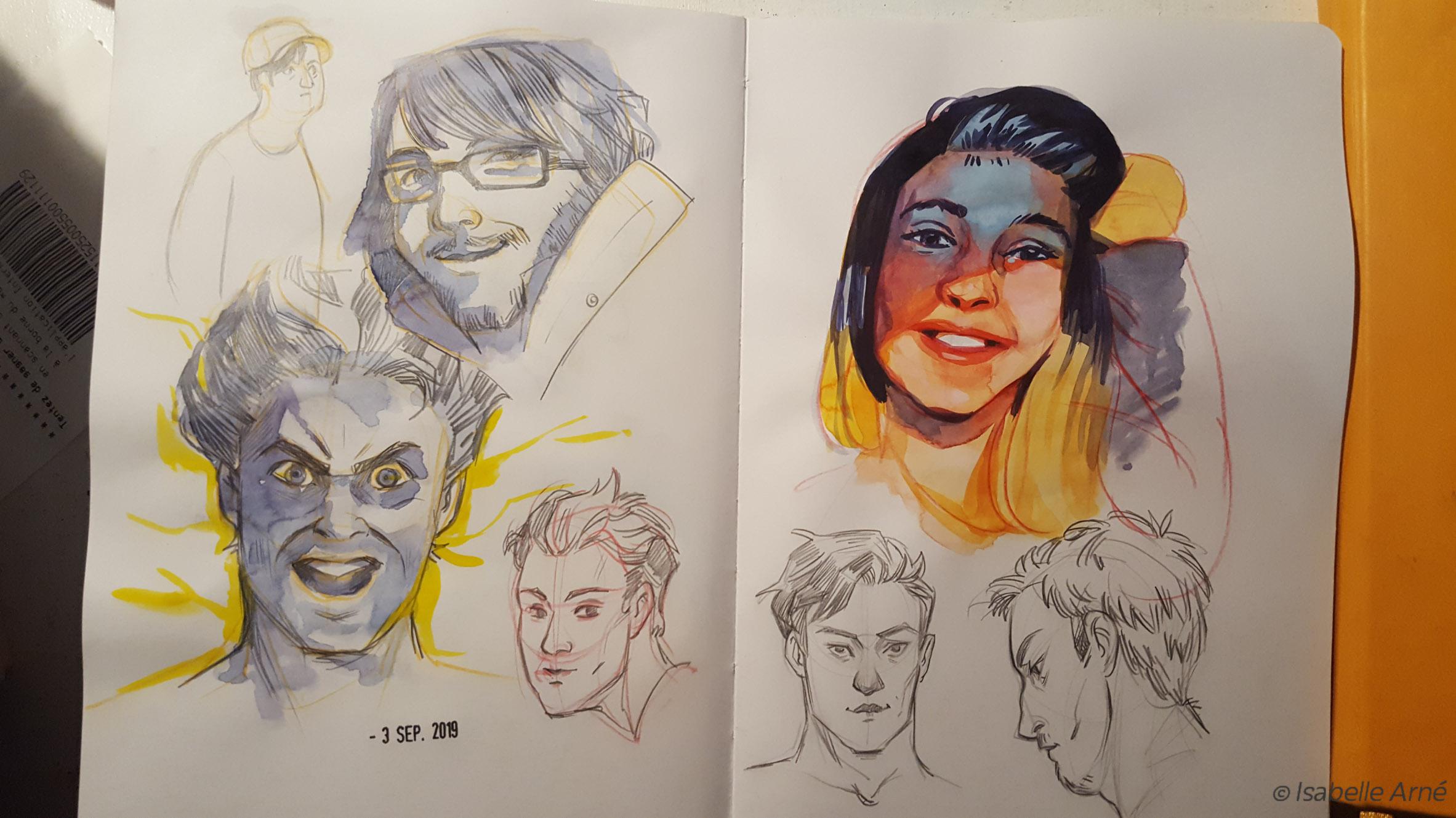 Double page of face study | Scrolller