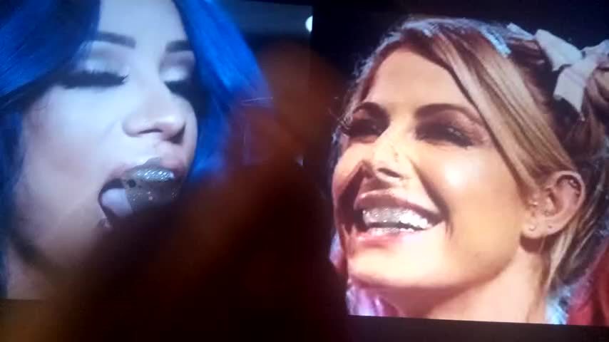 Double spit and cum tribute for Sasha Banks and Alexa Bliss. Full video ...