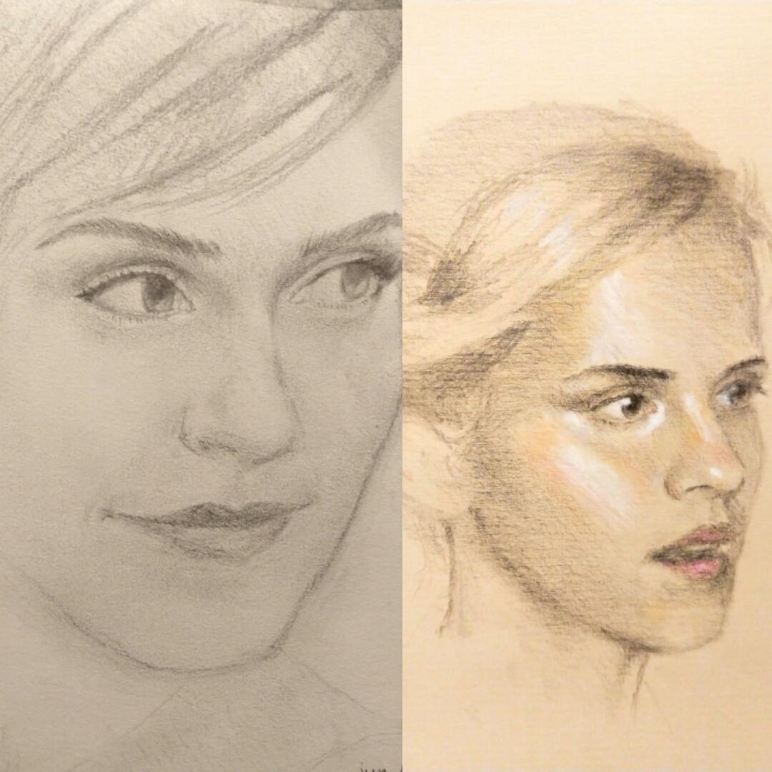 Drawing progress one year apart | Scrolller