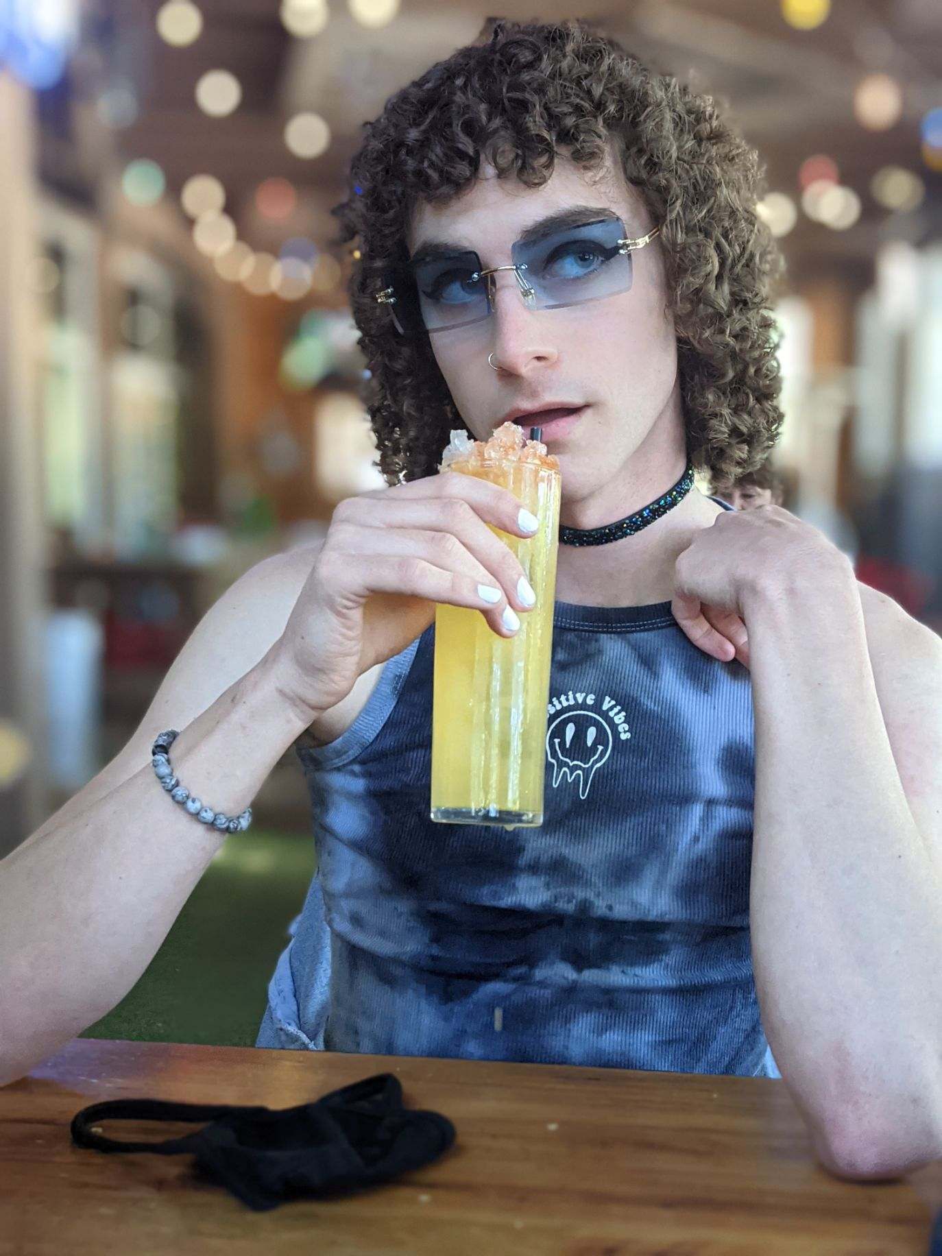 Drinking responsibly on a patio, turning heads | Scrolller