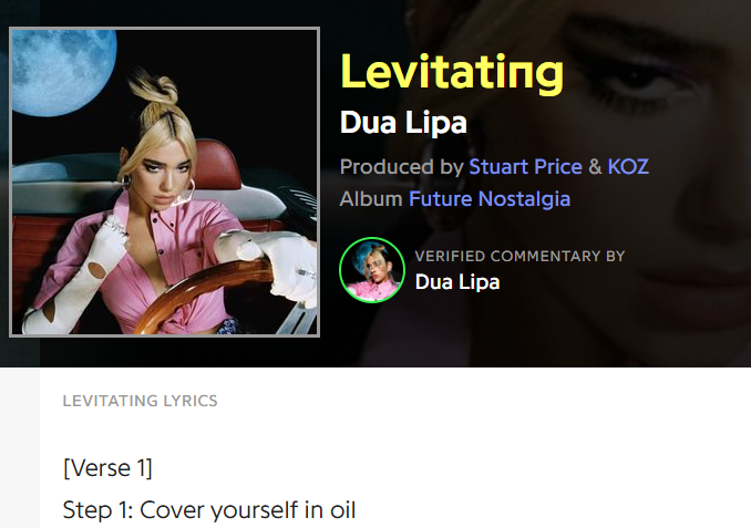 Dua Lipa - Levitating | Scrolller