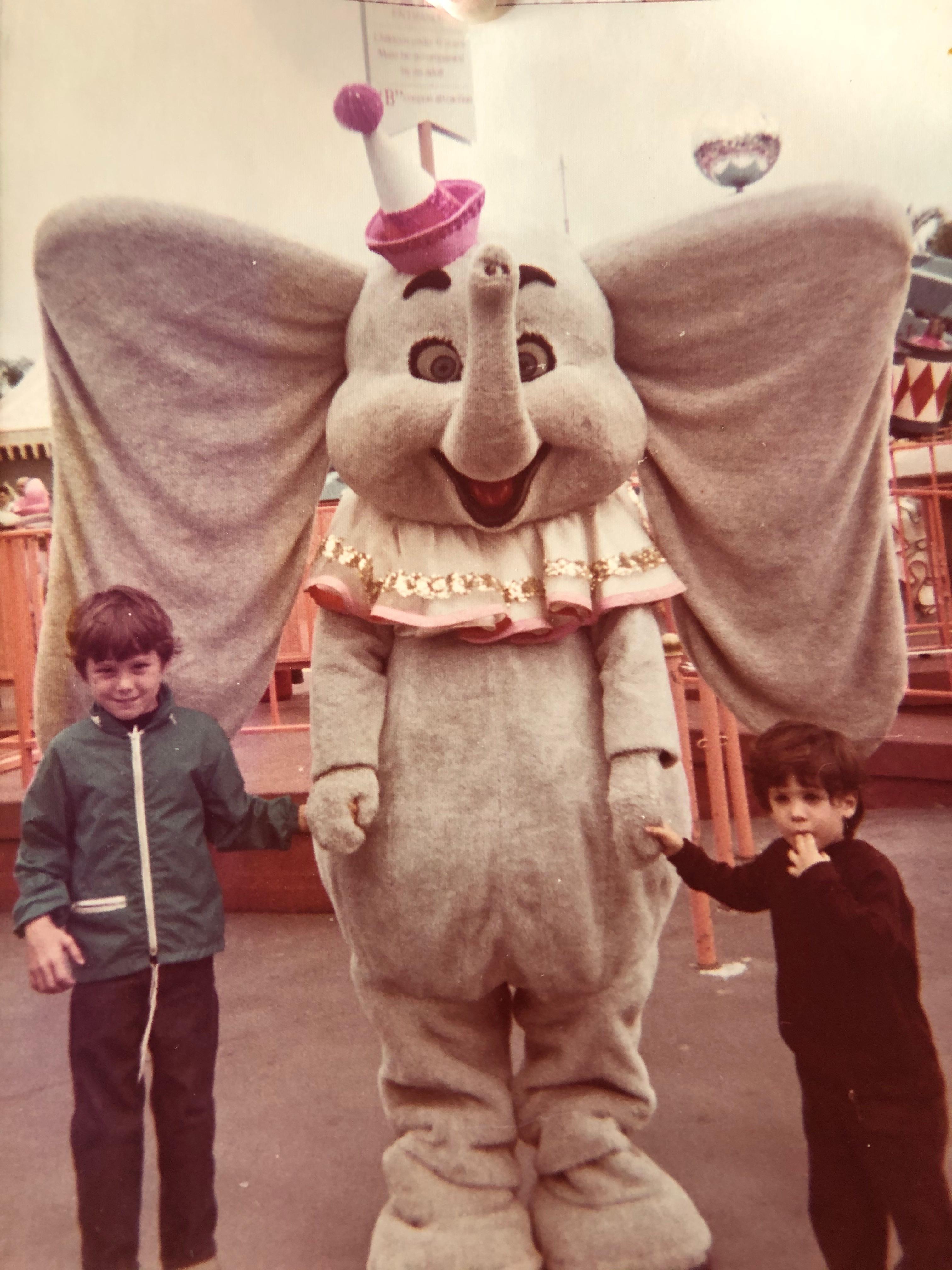 Dumbo looked a bit creepy back in 1974... but i still loved him! This is me and my cousin at the ...