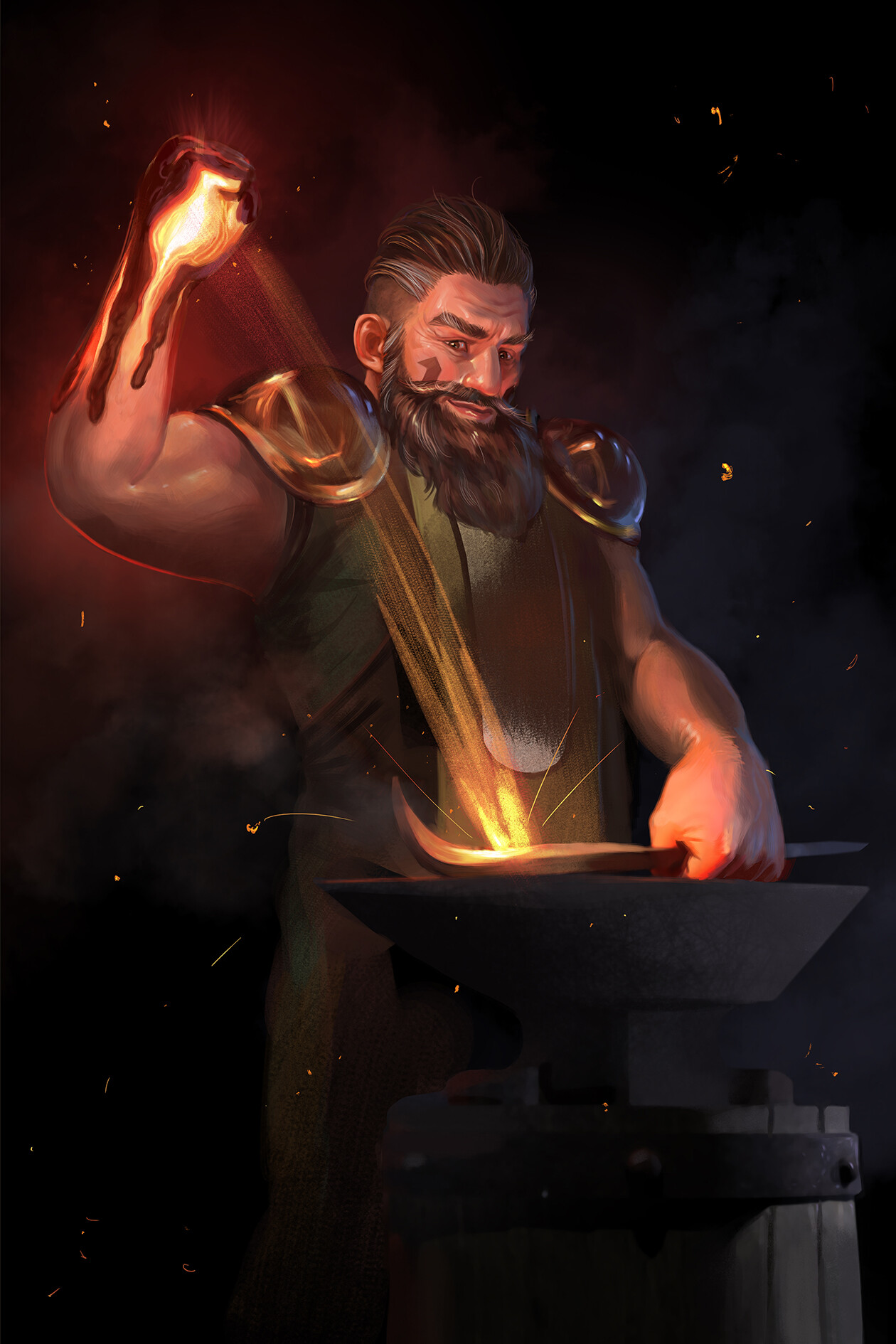 Dwarven Blacksmith by Suzanne Helmigh | Scrolller