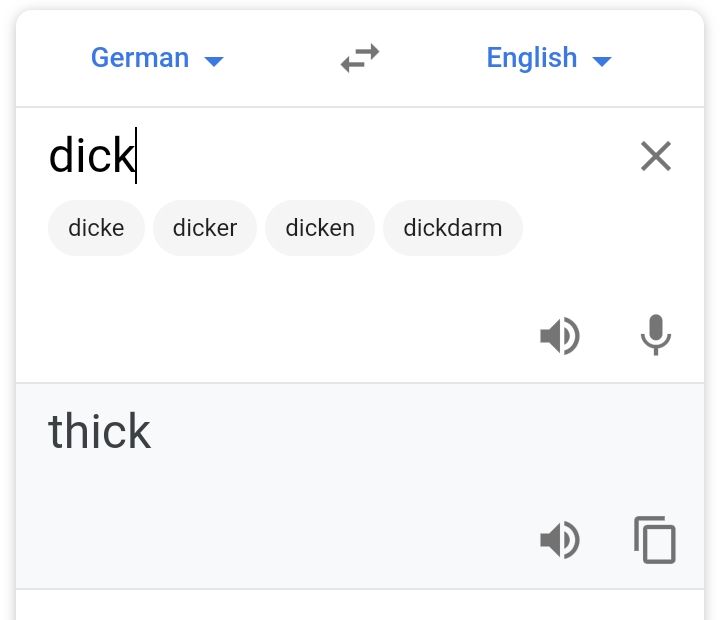 DYK - "Thick" means "Dick" in German | Scrolller