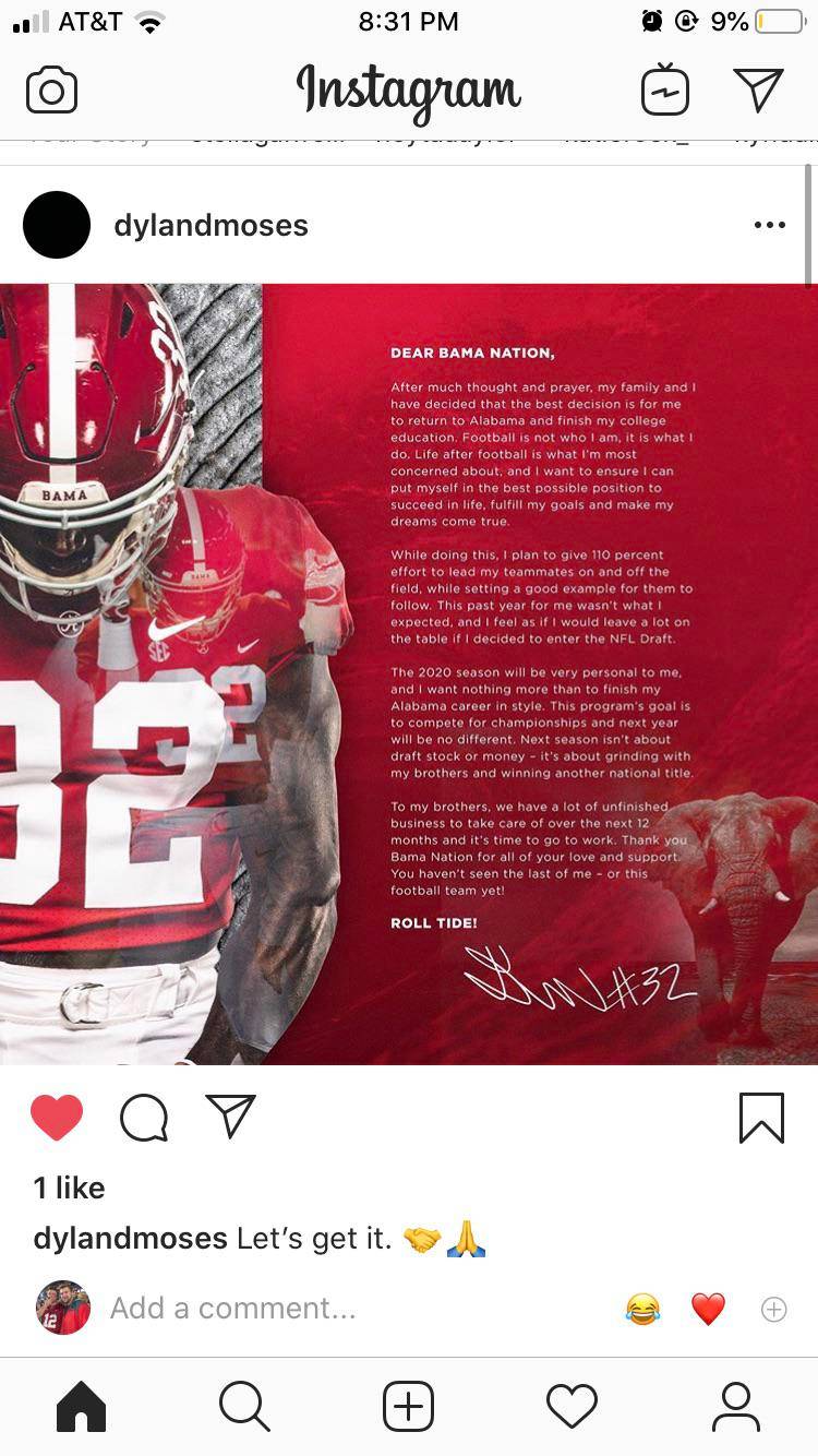 Dylan Moses staying for senior year!! | Scrolller