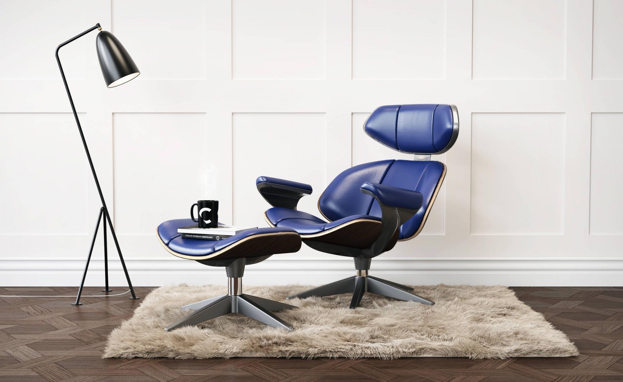 Eames Lounge chair restomod by Callum Design with carbon fiber inlays. | Scrolller