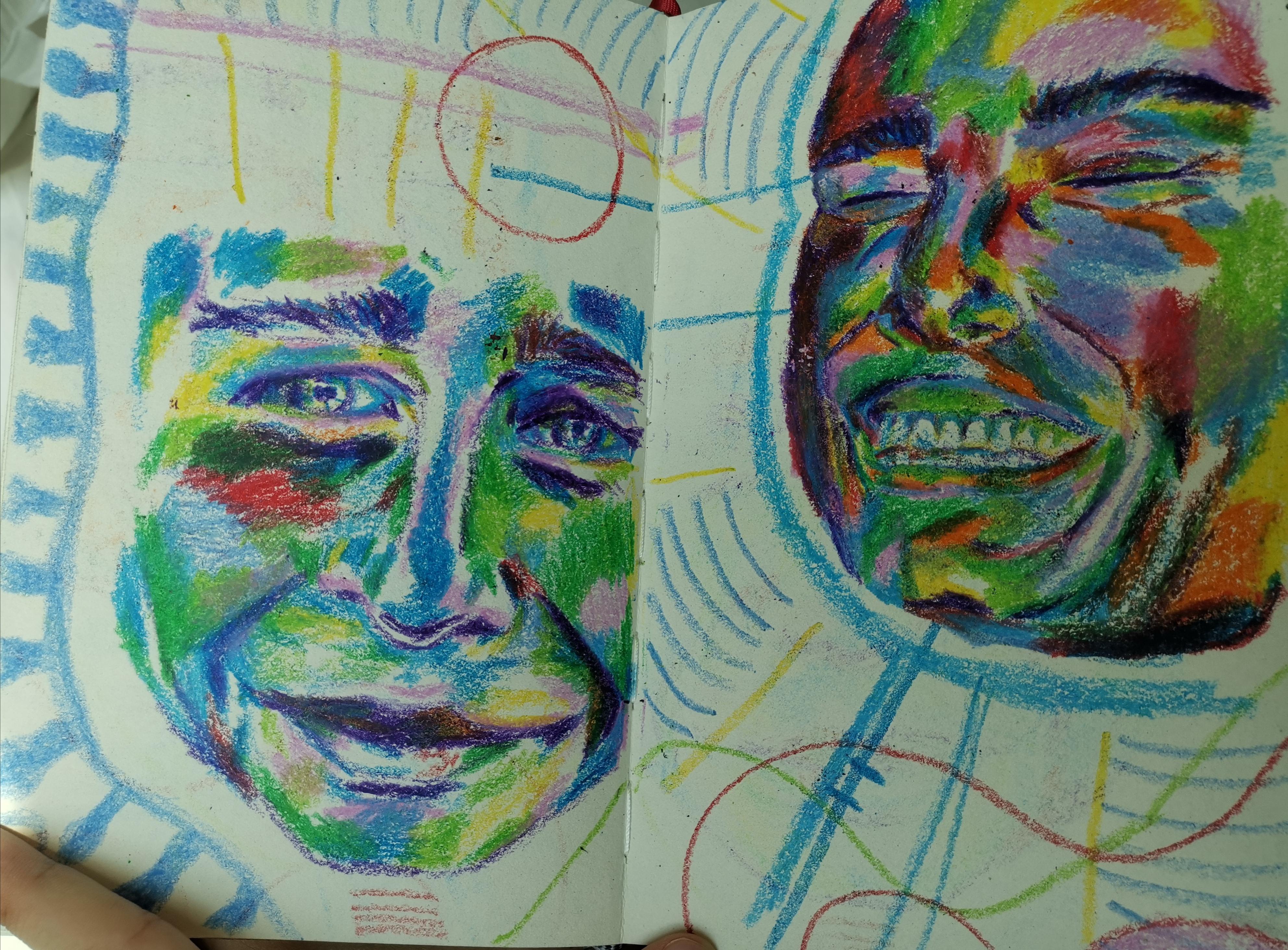 Emotions done in crayon. | Scrolller