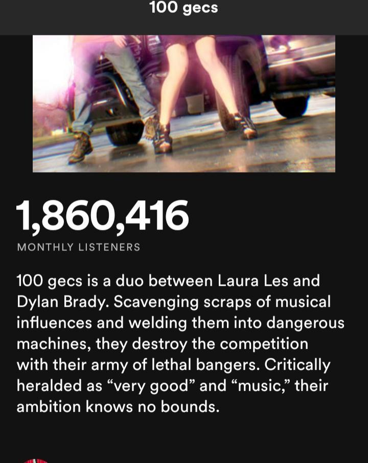 Even spotify throws shade at 100 gecs | Scrolller