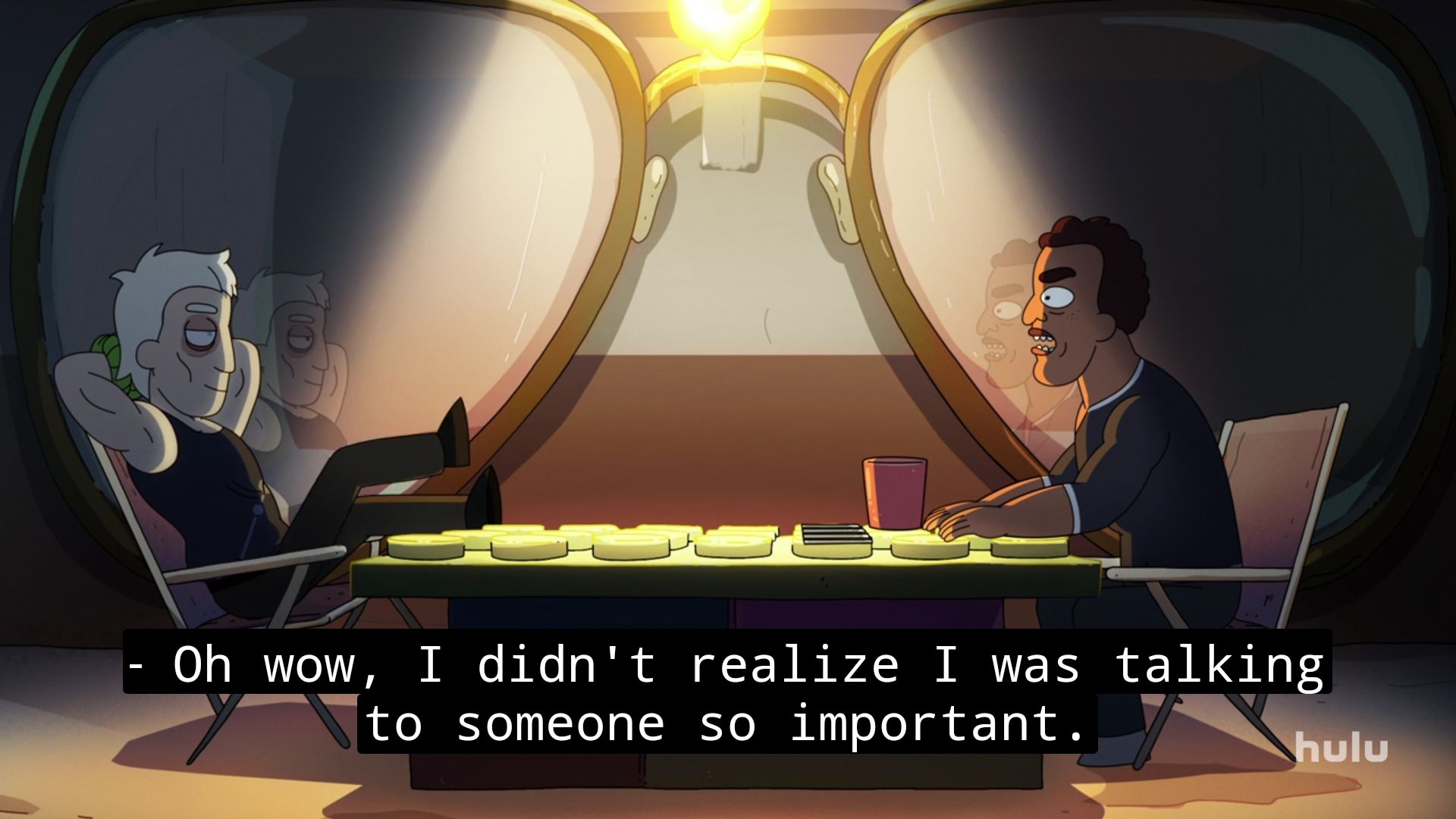 Every rewatch I notice another wall detail, they use mirrored sunglasses as a 2 way mirror in ...