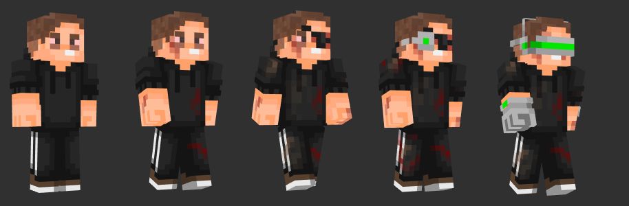 Evolution of my Minecraft skin (Each near-death in hardcore = more bruises) | Scrolller