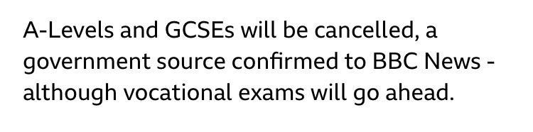 Exams officially cancelled - BBC | Scrolller