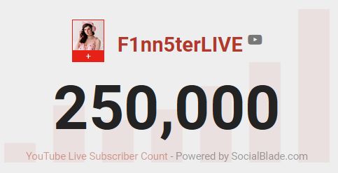 F1nn5terLIVE has just hit a quarter of a million subs! | Scrolller