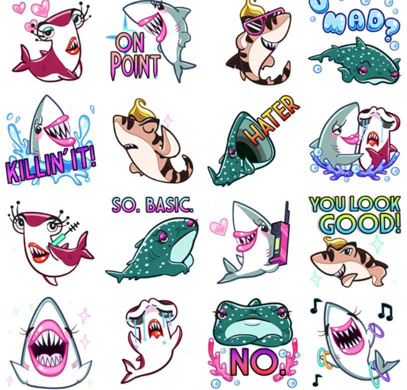 Facebook has "Glamour Sharks" stickers. | Scrolller