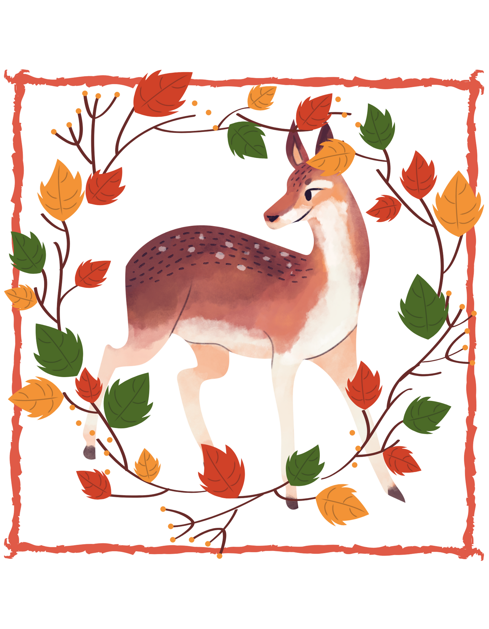 Fall Season Deer Design | Scrolller