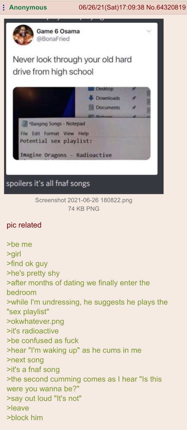 Femanon doesn‘t enjoy the playlist | Scrolller