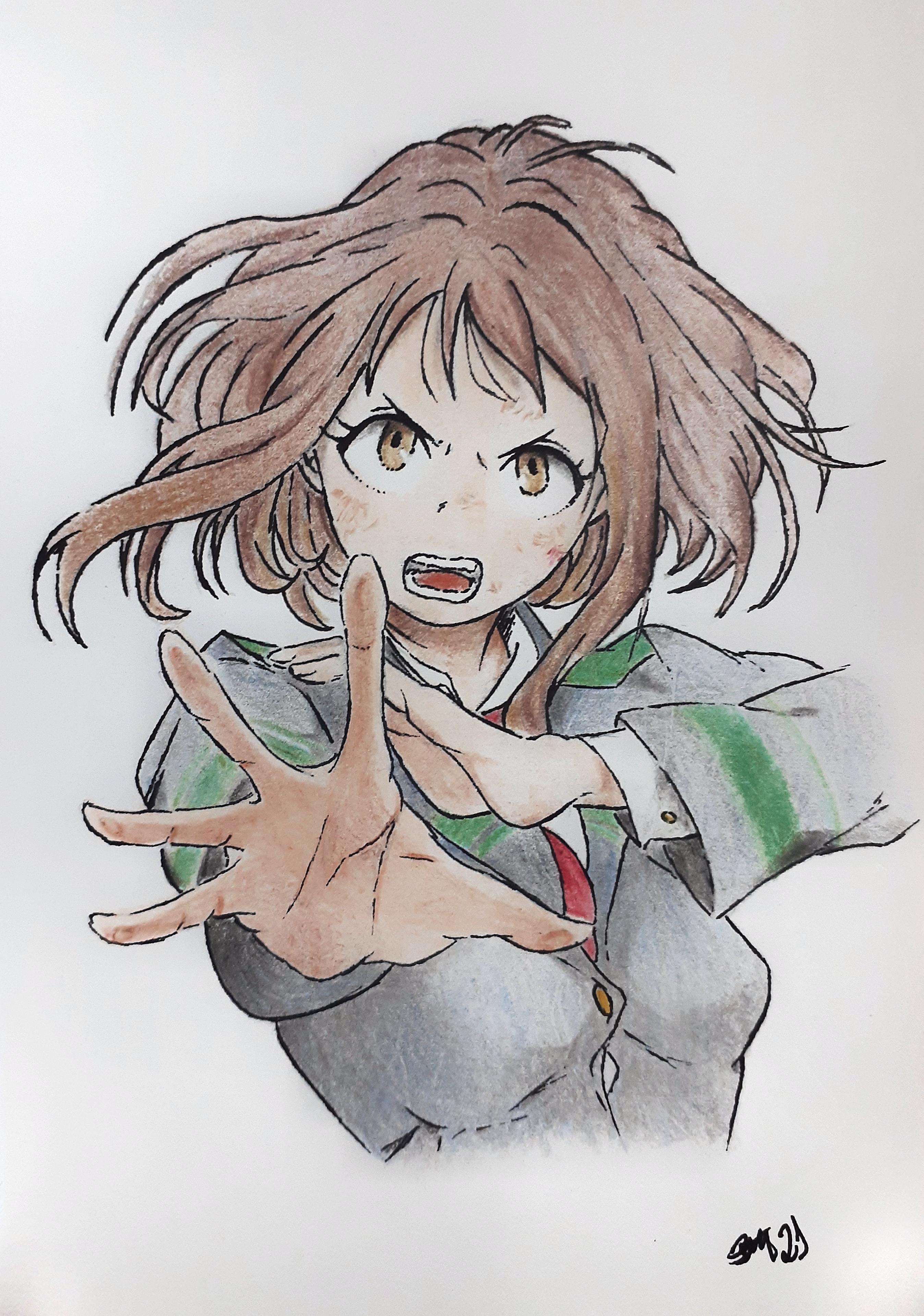 Finally finished the Uraraka drawing | Scrolller