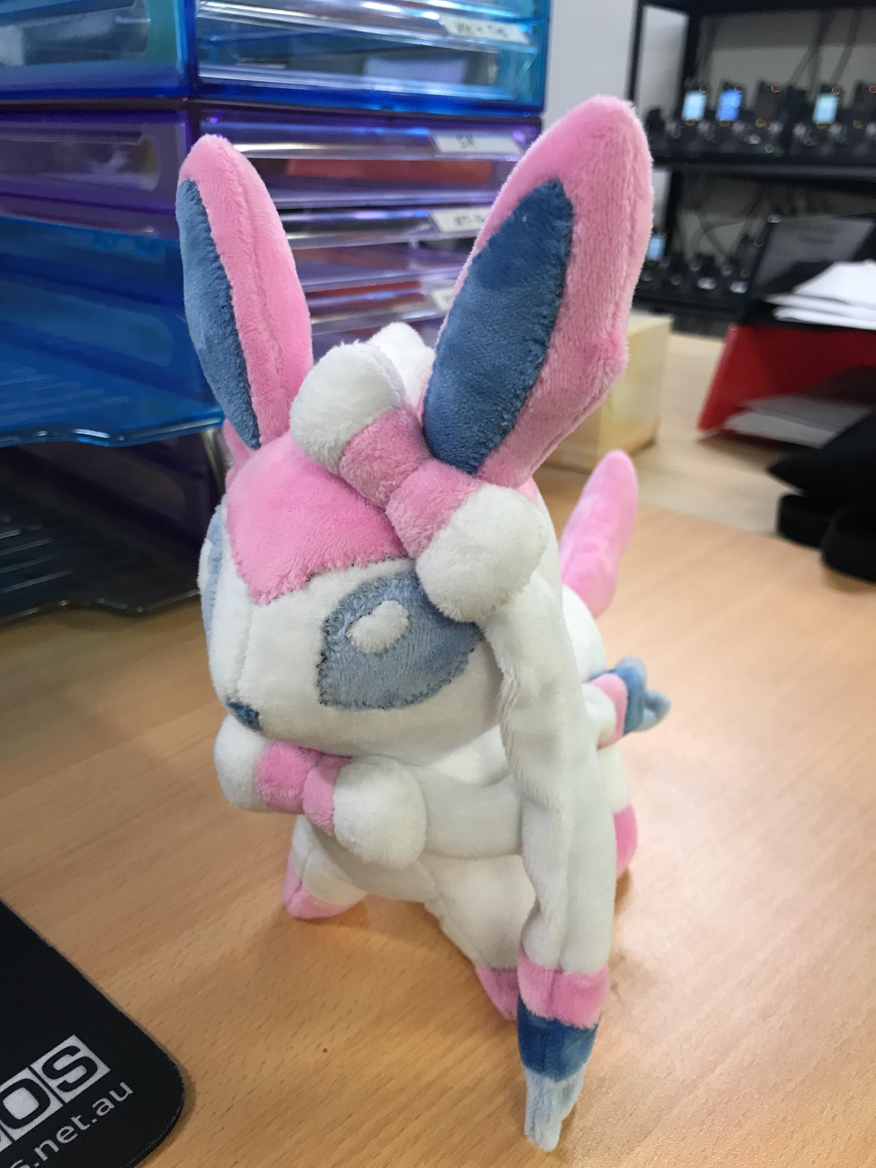 Finished a Sylveon plush [oc] which means all offical eeveelutions are done, just a few customs ...