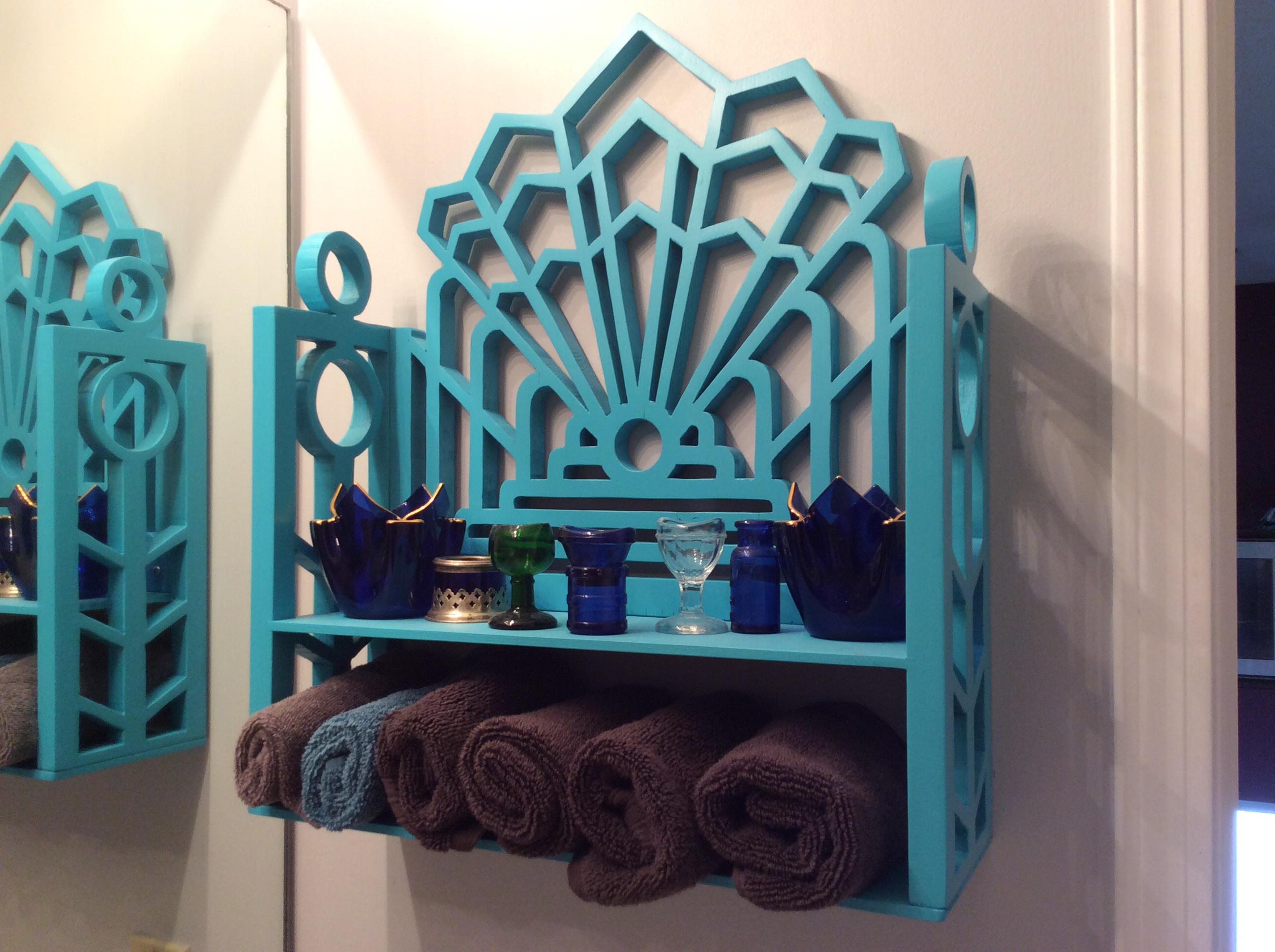 Finished Art Deco bathroom shelf. | Scrolller