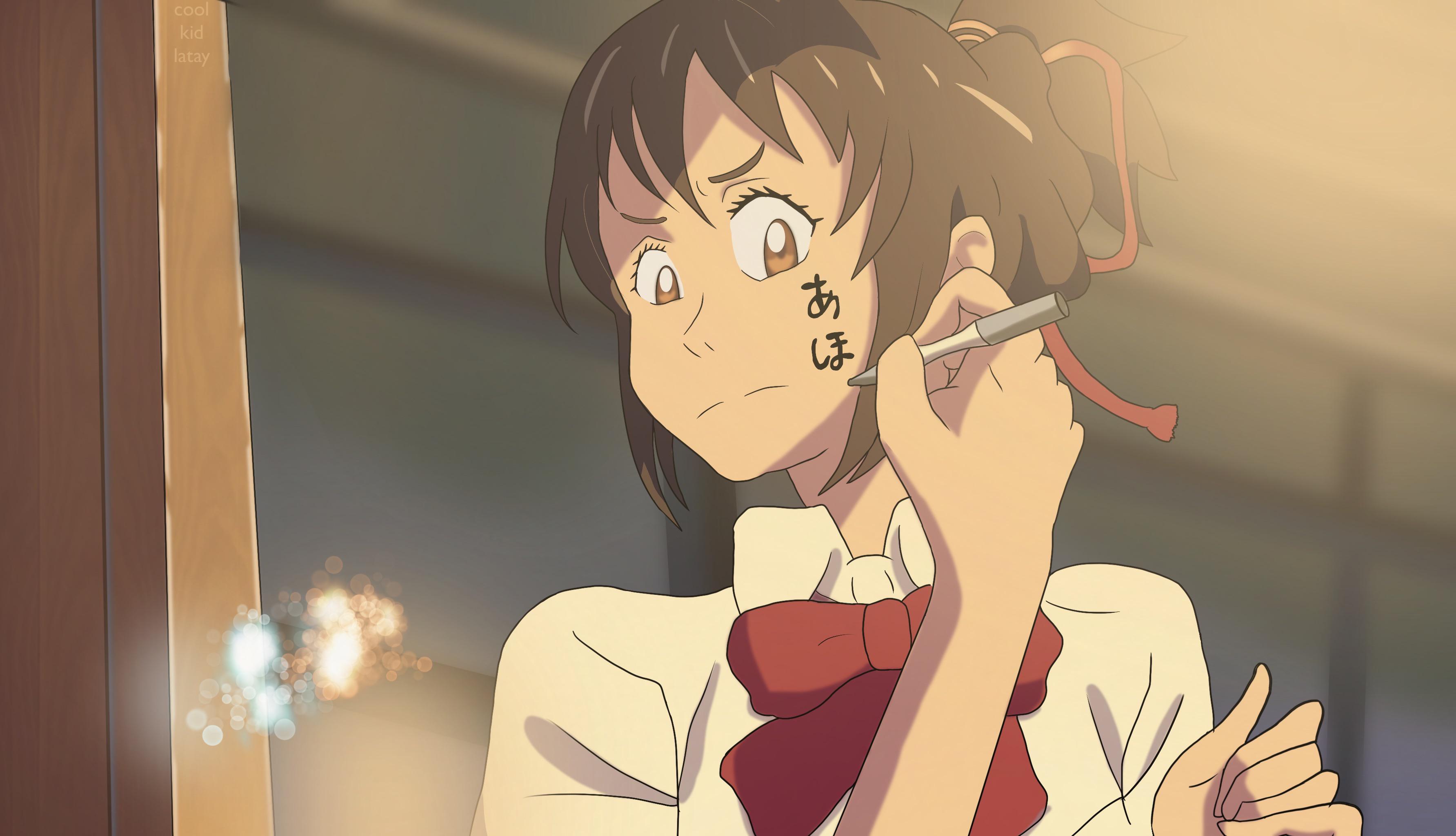 Finished drawing of Mitsuha from your name. | Scrolller