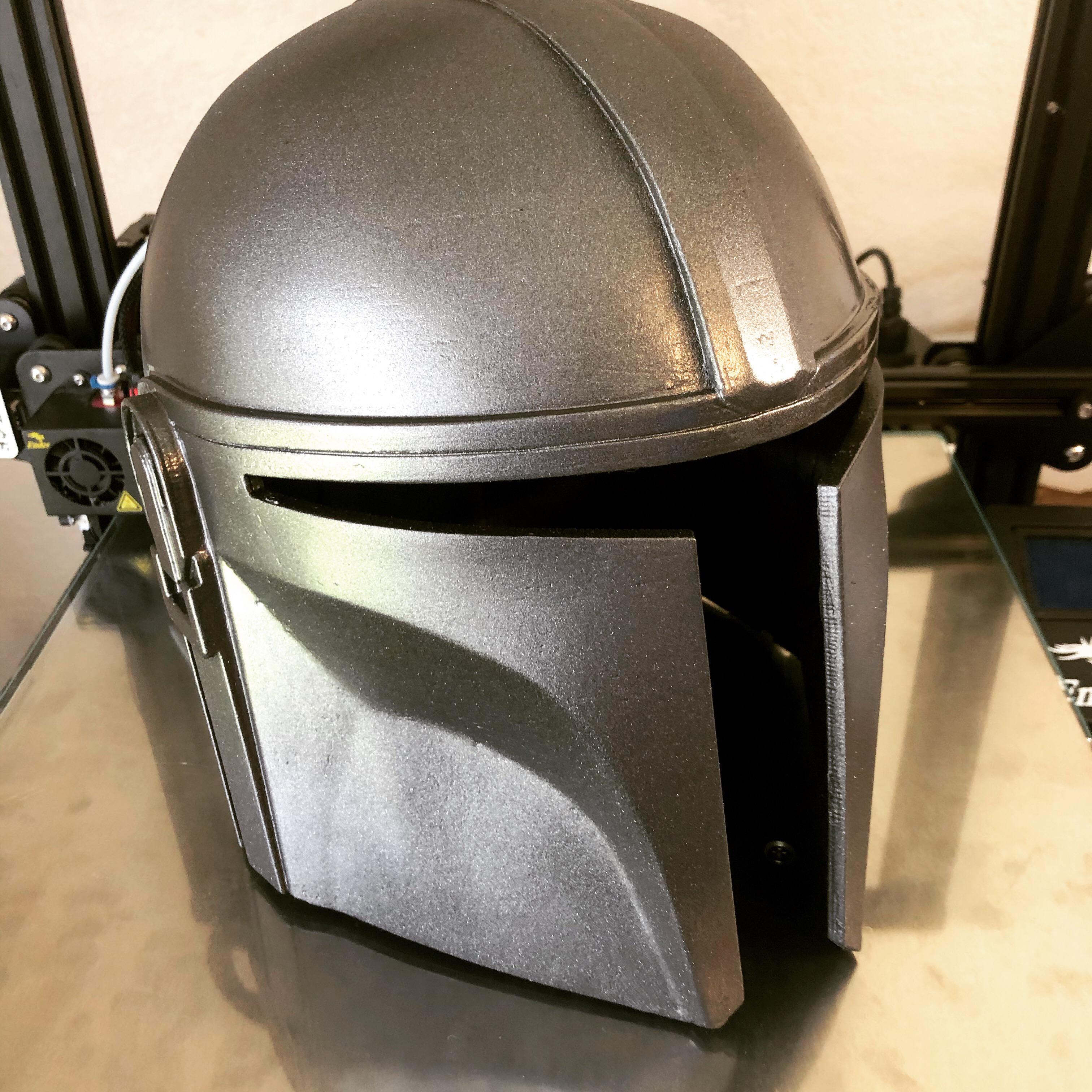 Finished printing my mandalorian helmet. Next step is a visor and padding. | Scrolller