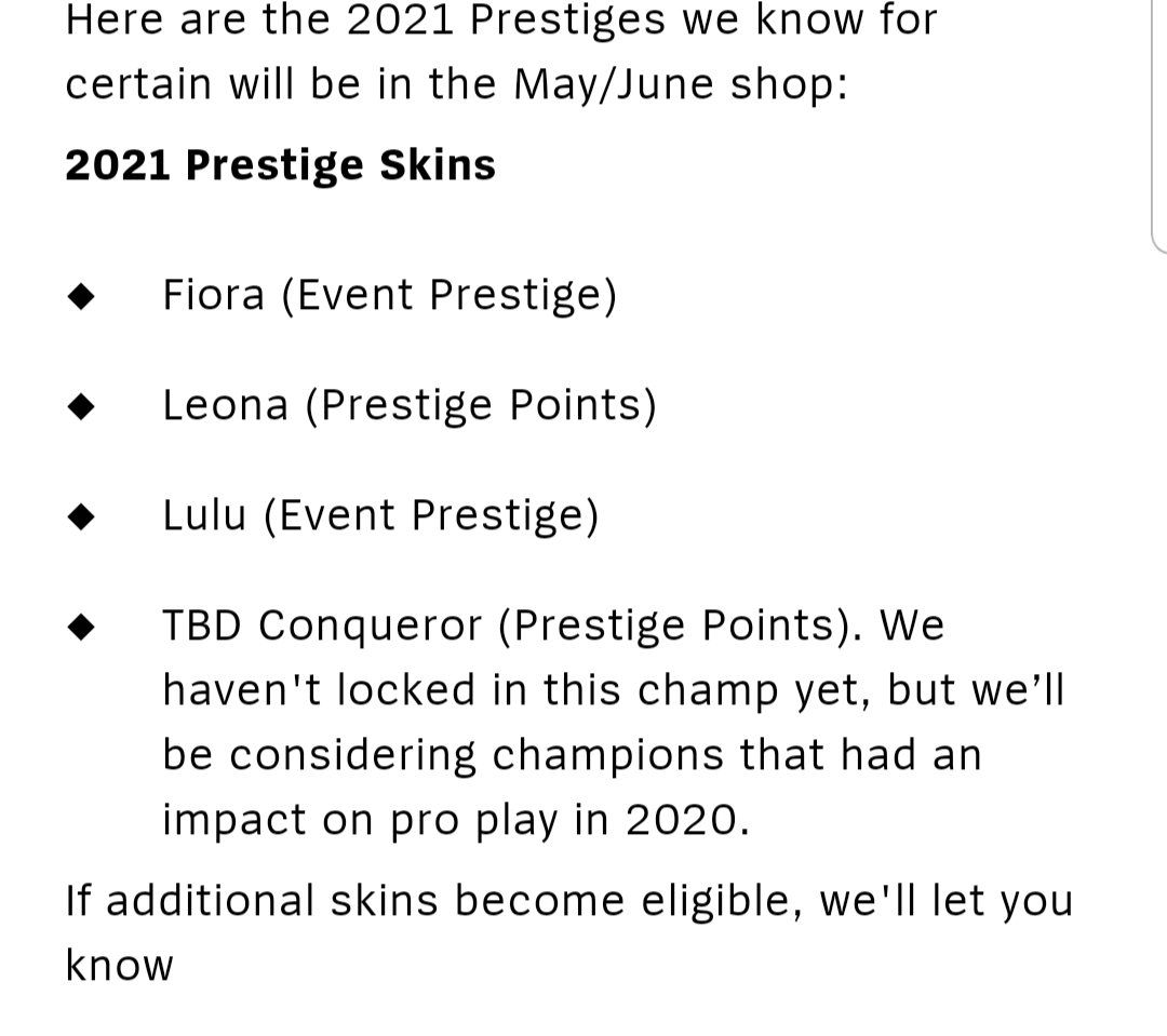 Fiora prestige skin announced. | Scrolller