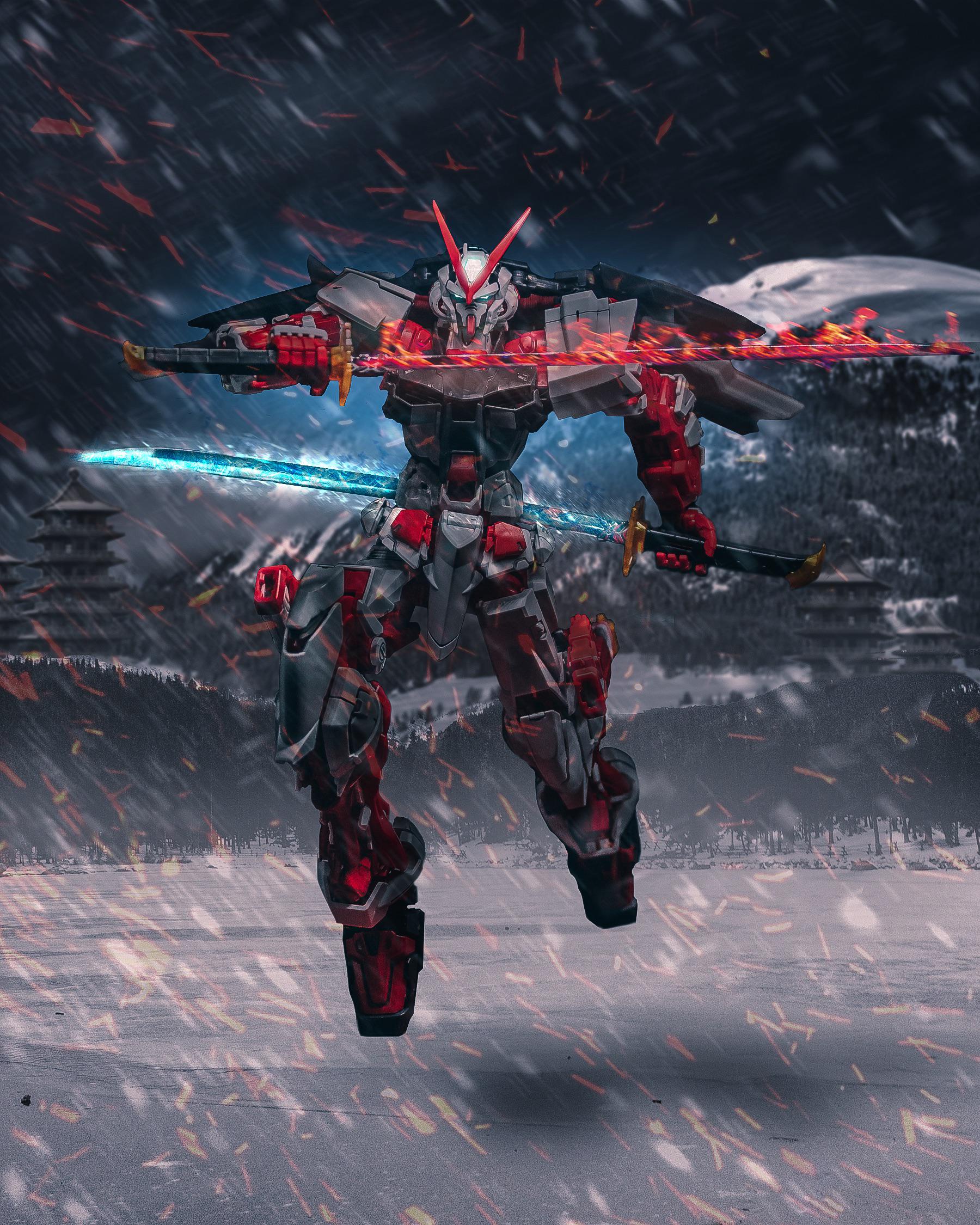 Fire and ice Gunpla - first attempt to photo manipulation | Scrolller