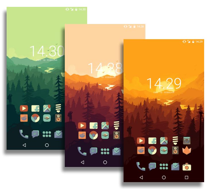 I made a firewatch theme for my mobile, with wallpaper that changes to reflect the time of day ...