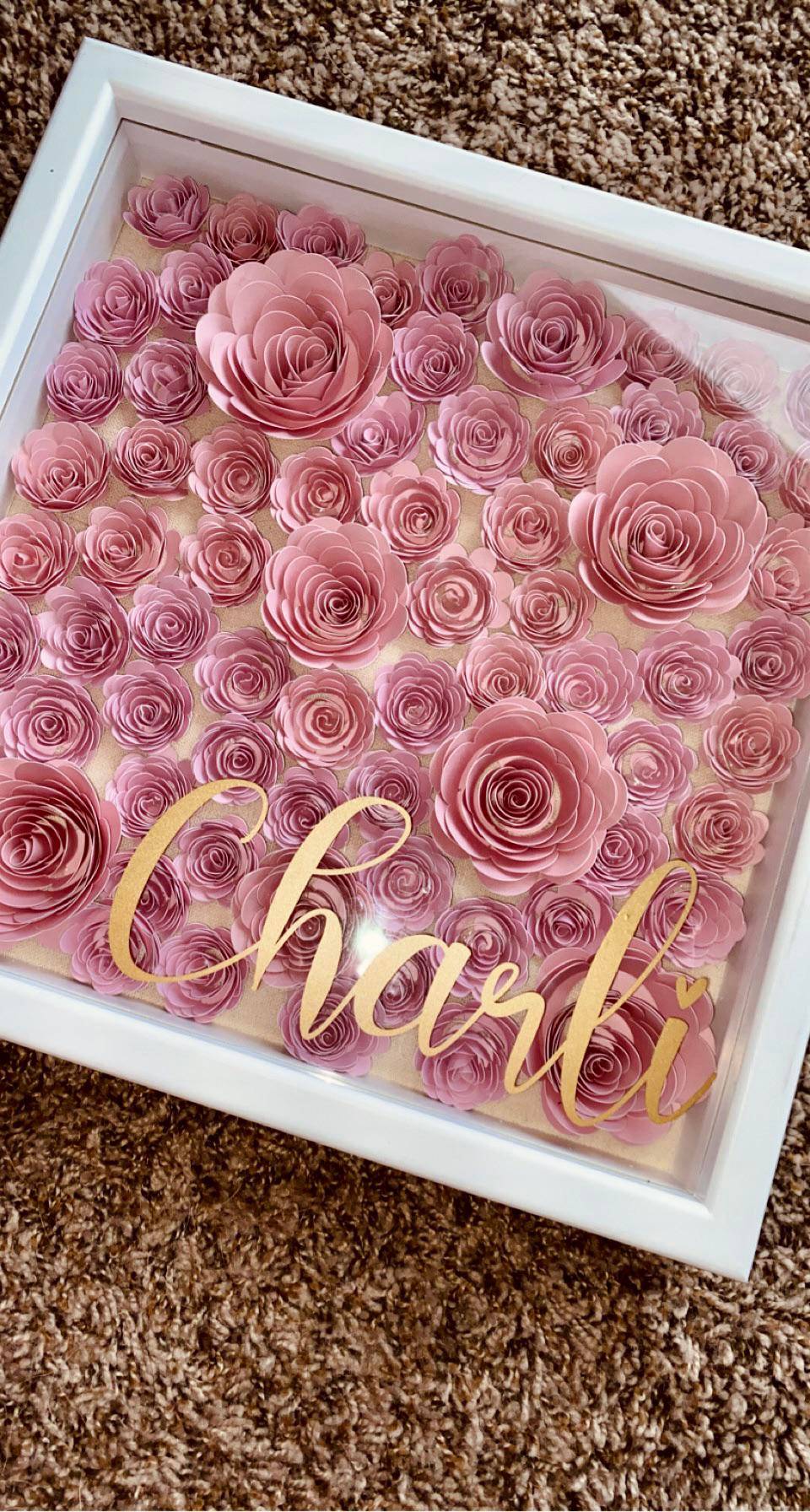 First Cricut project - Rolled Flower Shadowbox | Scrolller