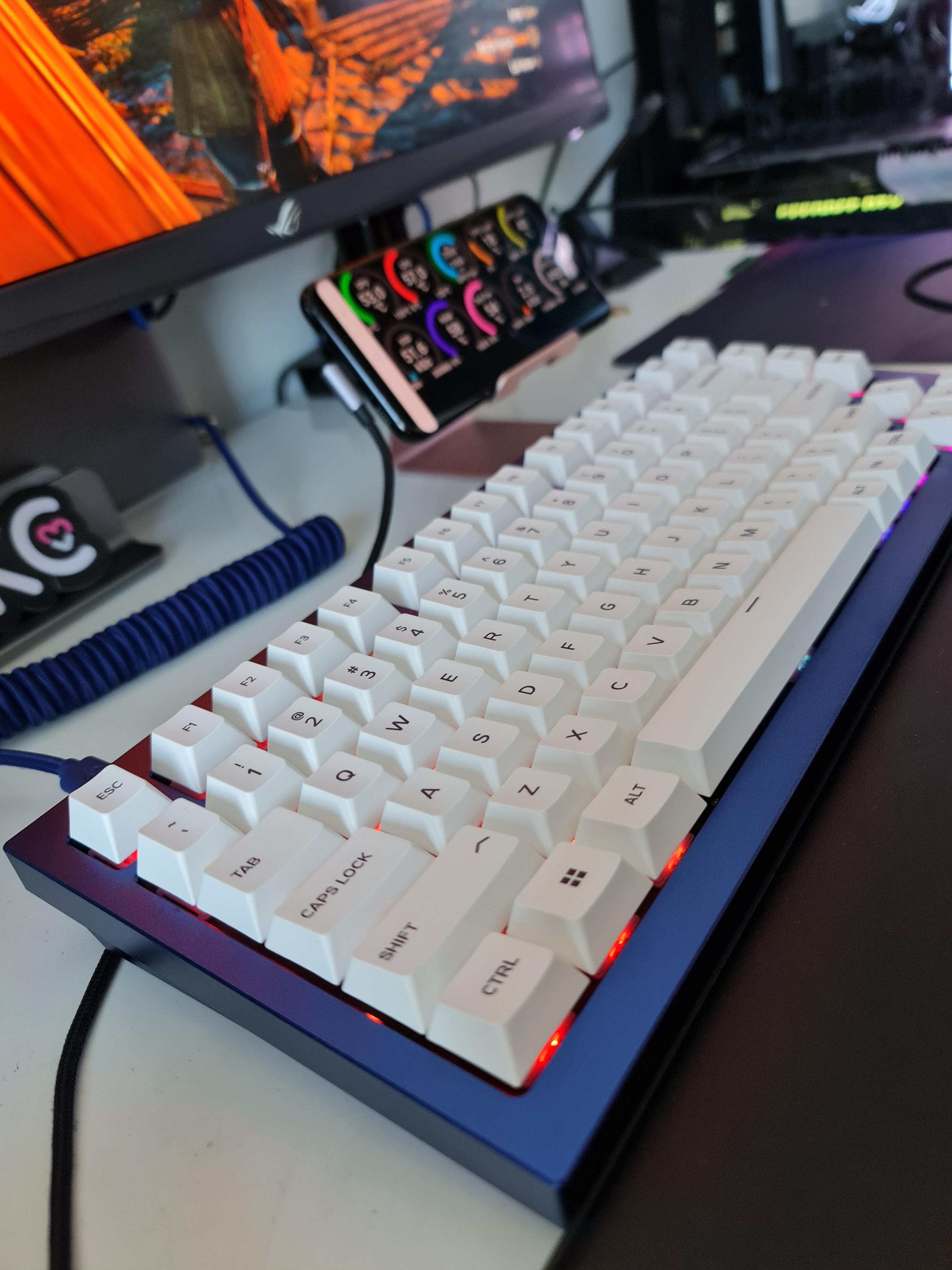 First custom keeb. Keychron Q1, Banana Split switches, and PBT key caps. really enjoying this ...