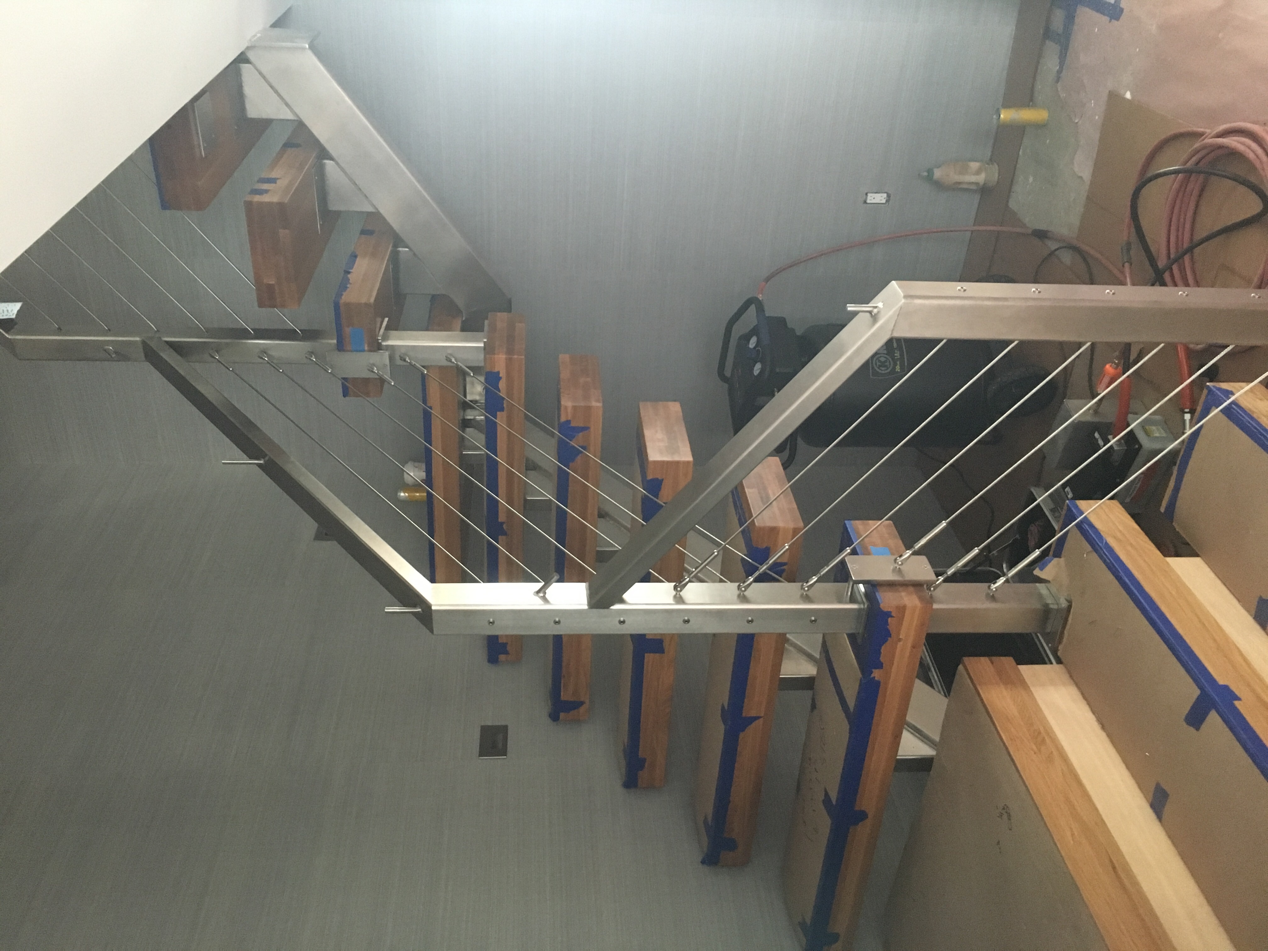 First floor view of stainless mono stringer stair system by CREWelding ...
