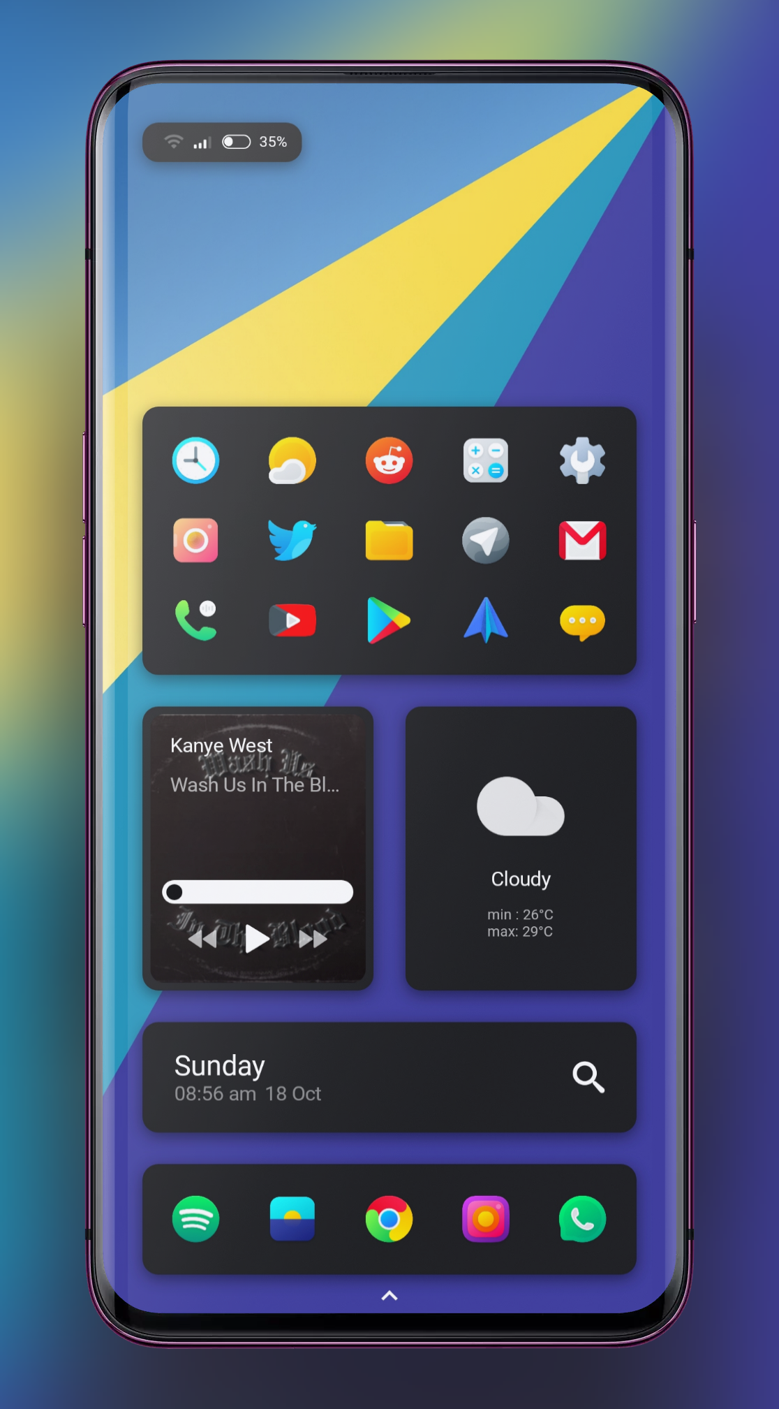 First KLWP setup. | Scrolller