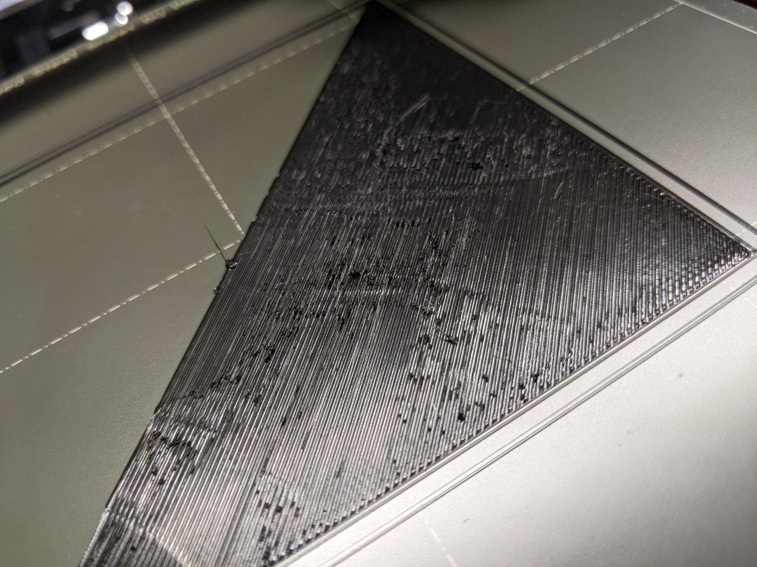 First layer is printing rough, how do I fix? Nozzle temp? TIA | Scrolller