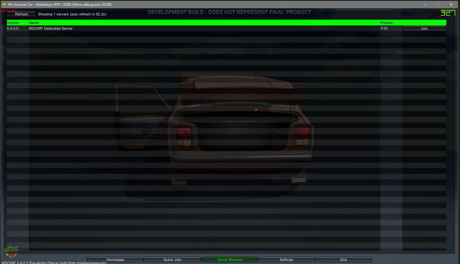 First look at MSCMP's master server list! | Scrolller