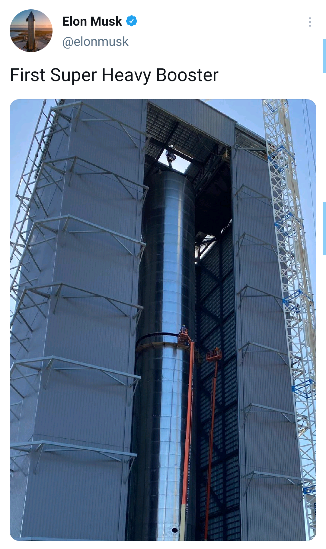 First Super Heavy Booster | Scrolller