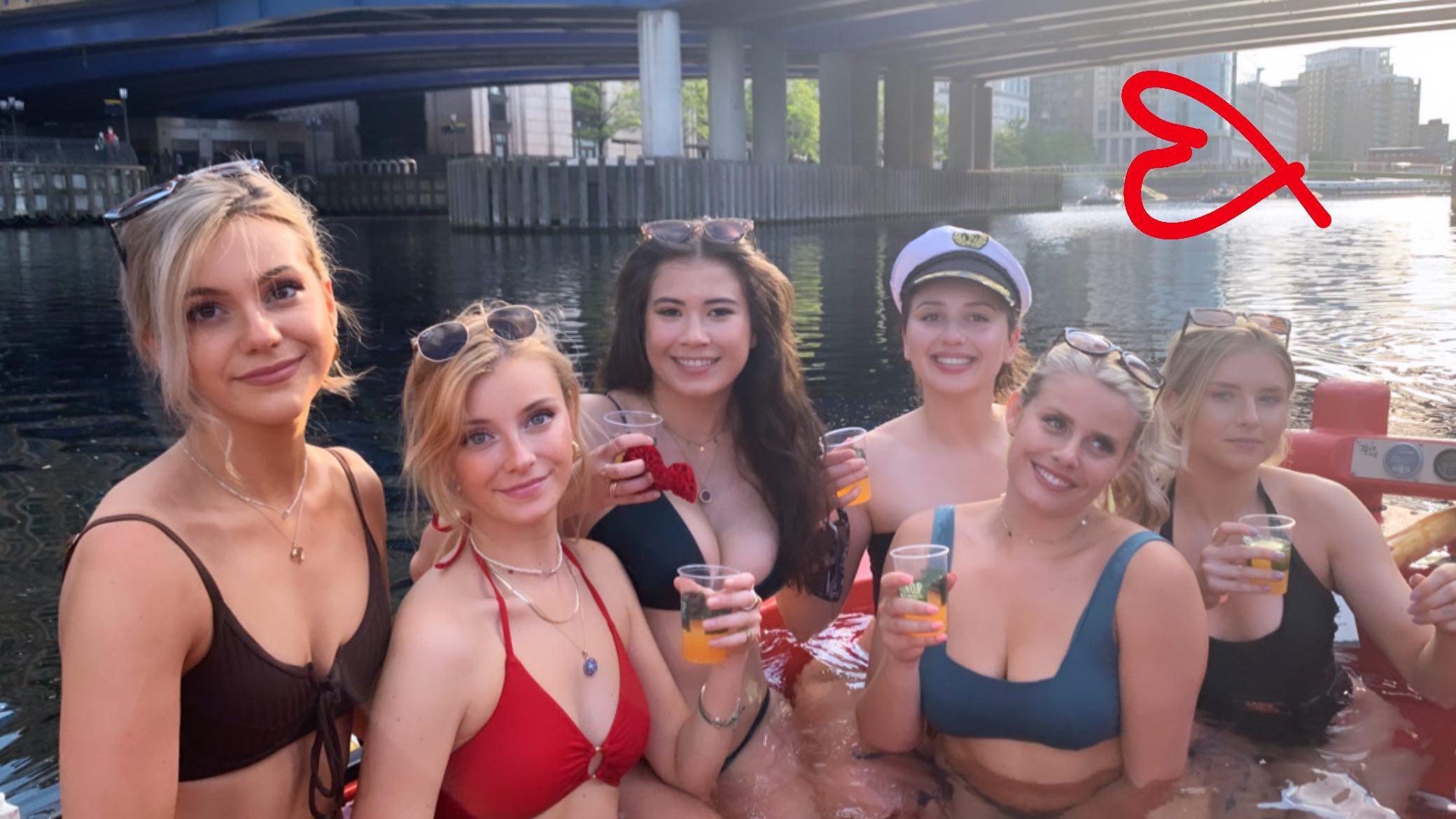 Five girls in bikinis and one angel | Scrolller