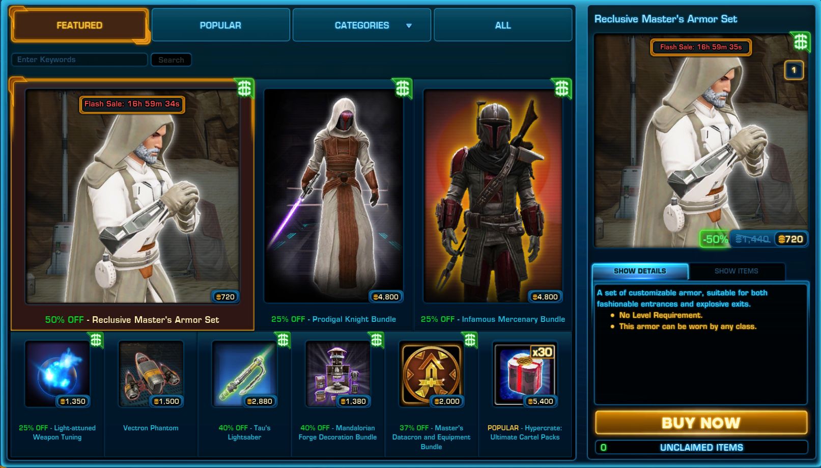 Flash Sale: Reclusive Master's Armor Set, 720 CC | Scrolller