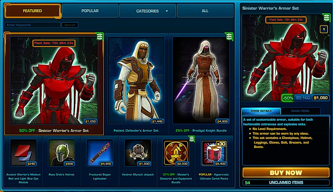 Flash Sale: Sinister Warrior's Armor Set, 1050 CC | Scrolller