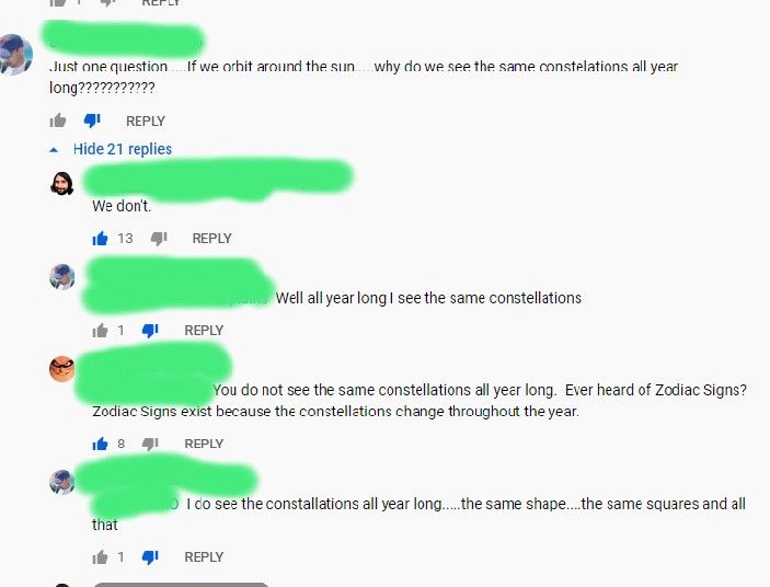 Flattard insists he sees the same constellations all year long. | Scrolller