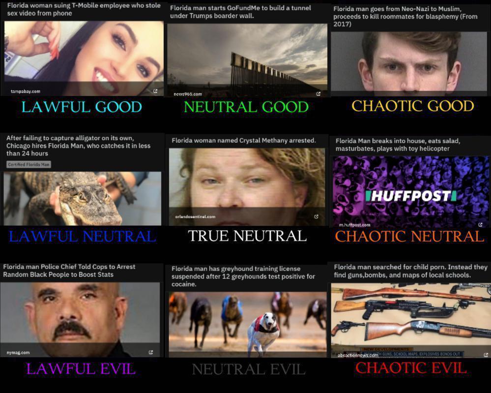 Florida man alignment chart | Scrolller