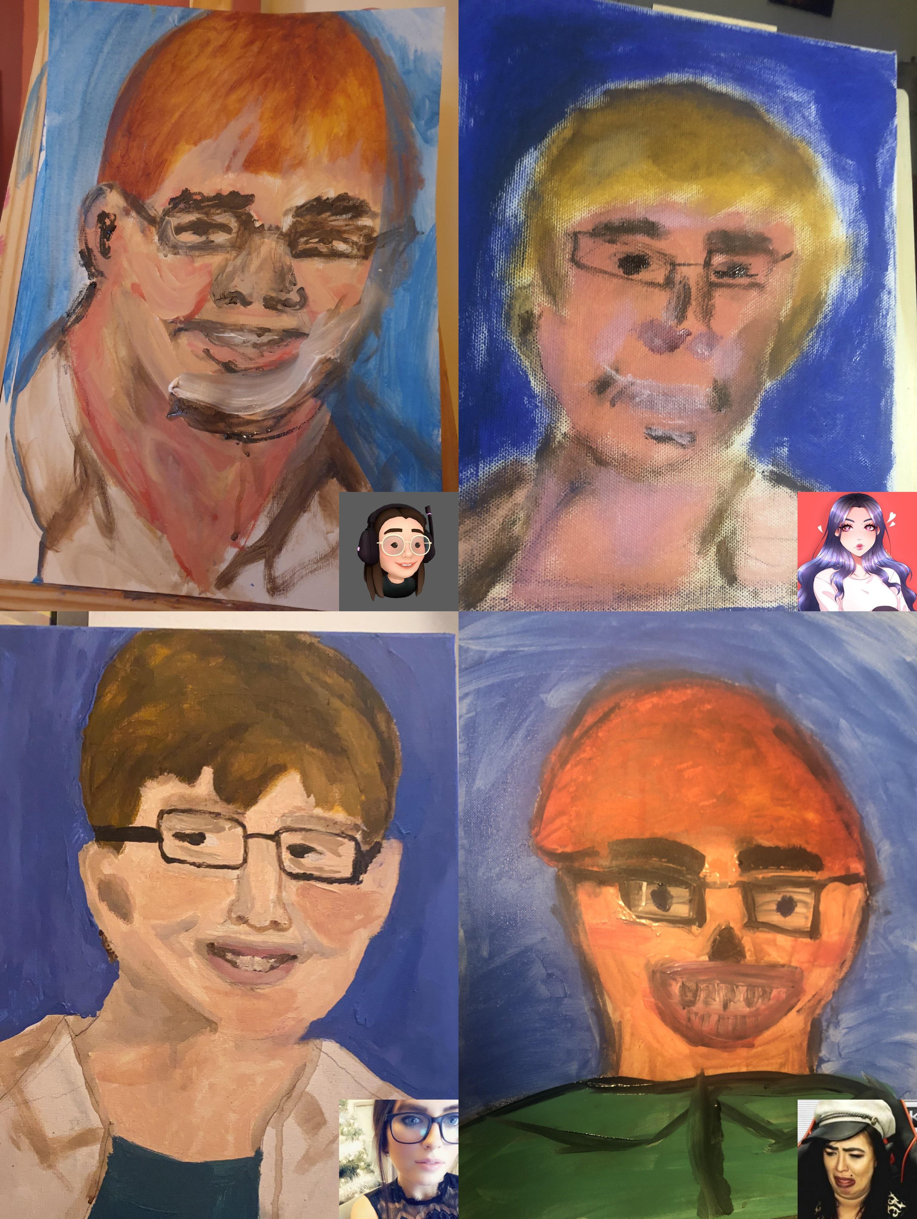 For anyone who missed the painting "competition" Here are the final masterpieces. | Scrolller