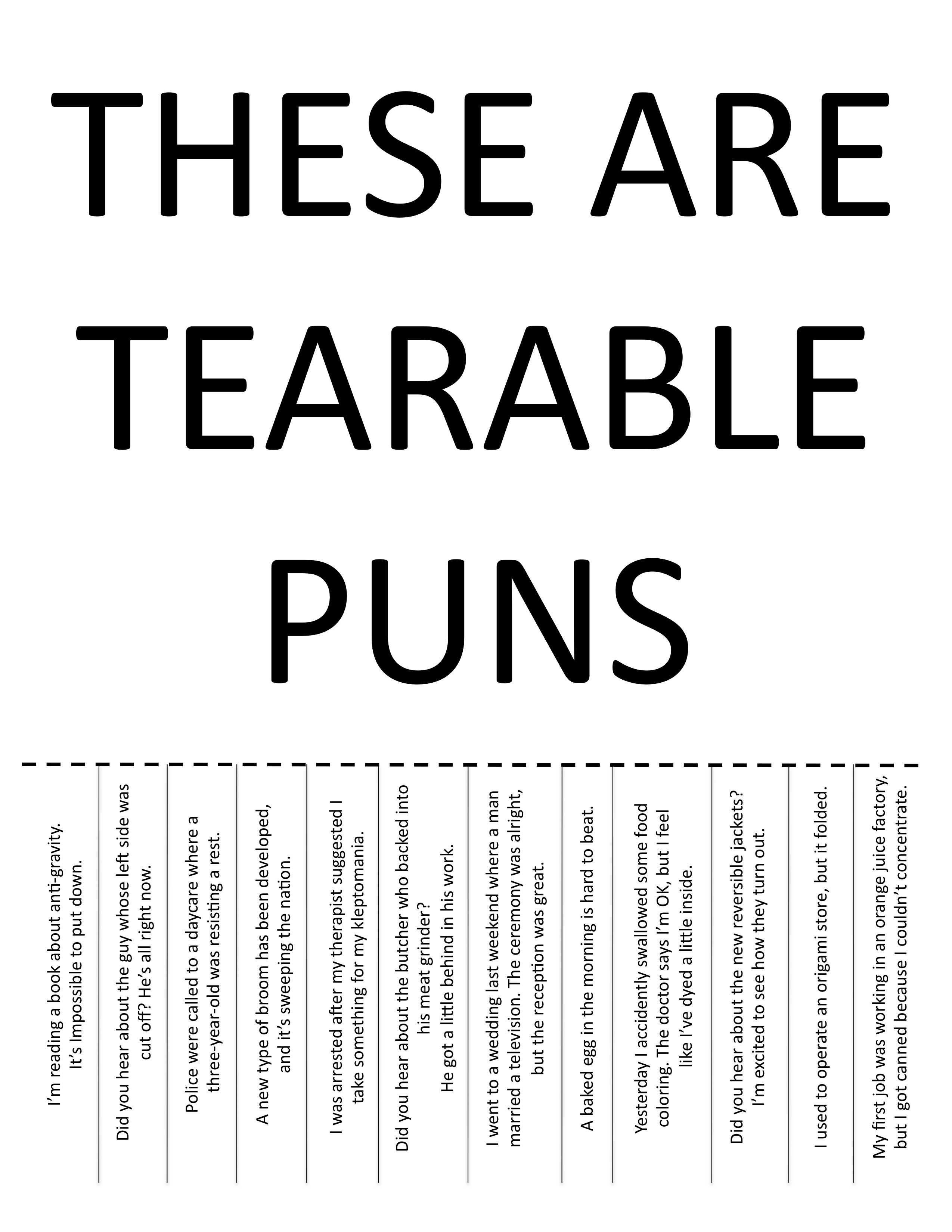 For the Lazy (Printable Tearable Puns) | Scrolller