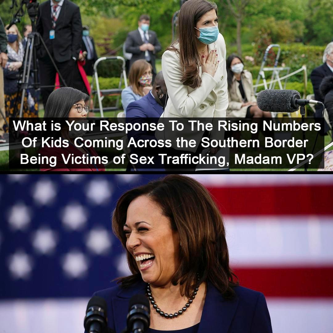 For the love of God, would someone tell Madam Vice President to stop laughing at serious ...