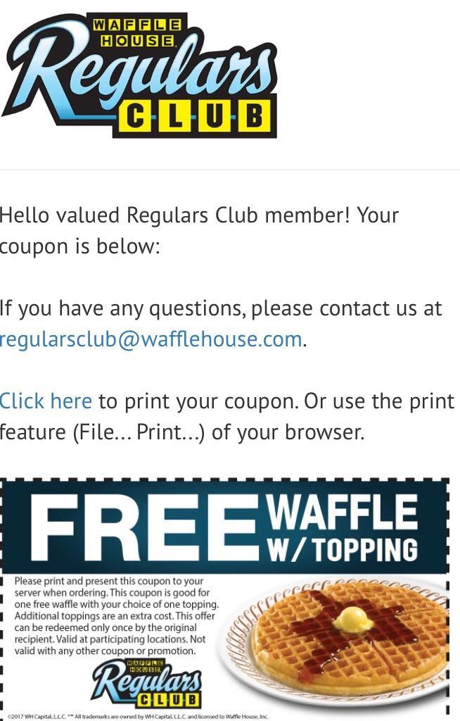 Free waffle with one topping at Waffle House | Scrolller