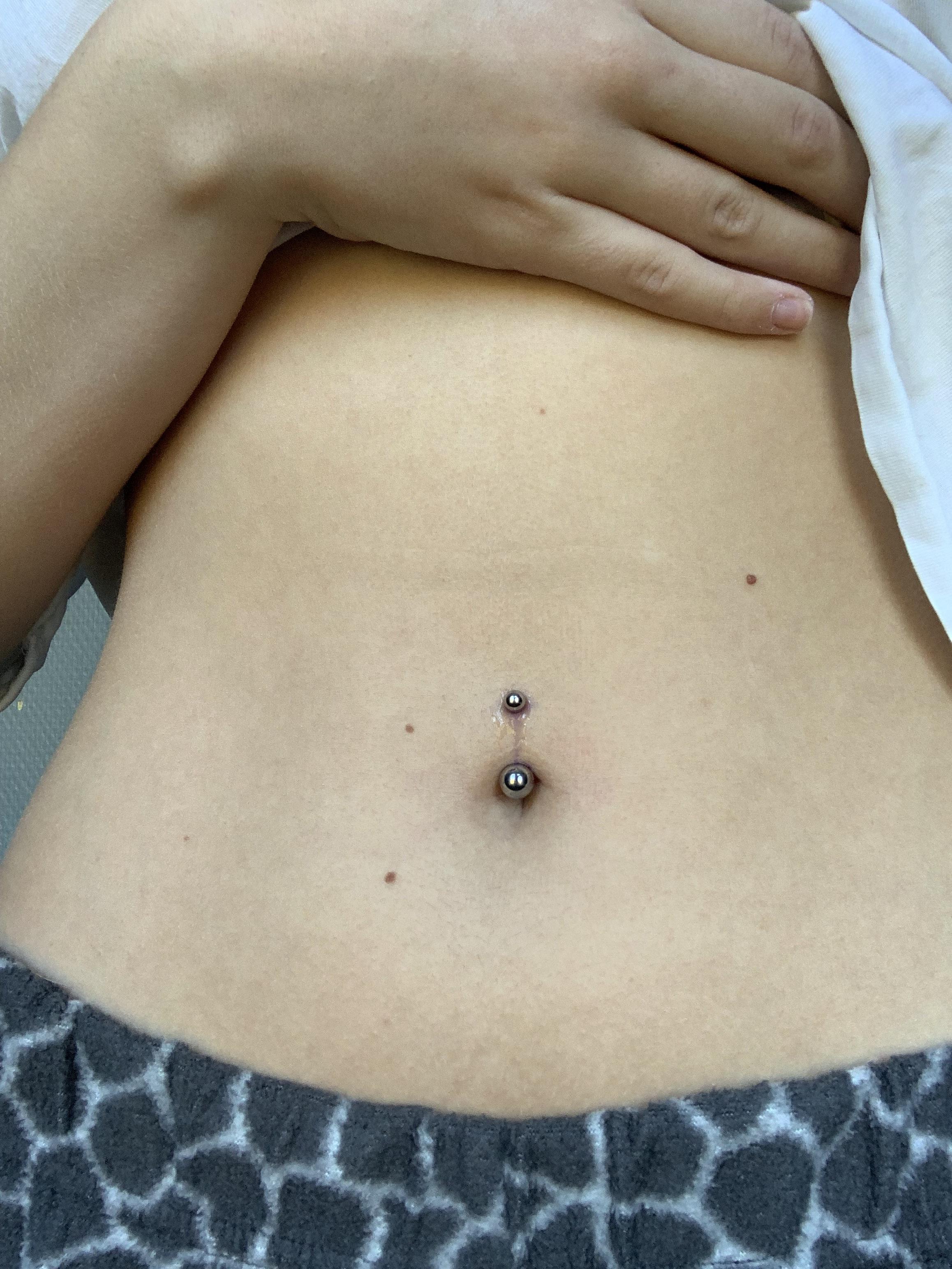 Fresh navel piercing! (some ink is still visible) (possible nsfw?) | Scrolller