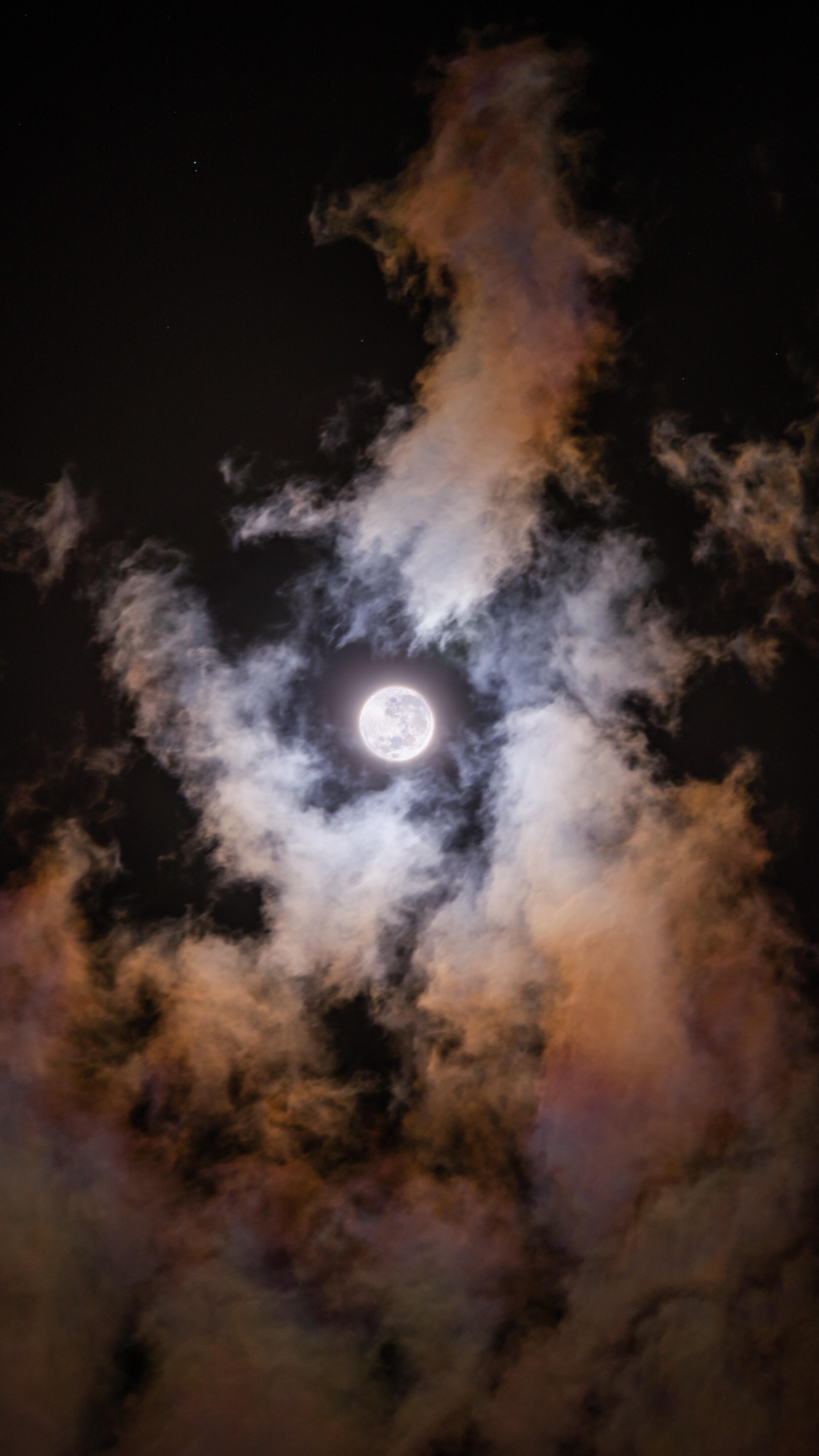 Full moon and iridescent clouds. (OC) | Scrolller