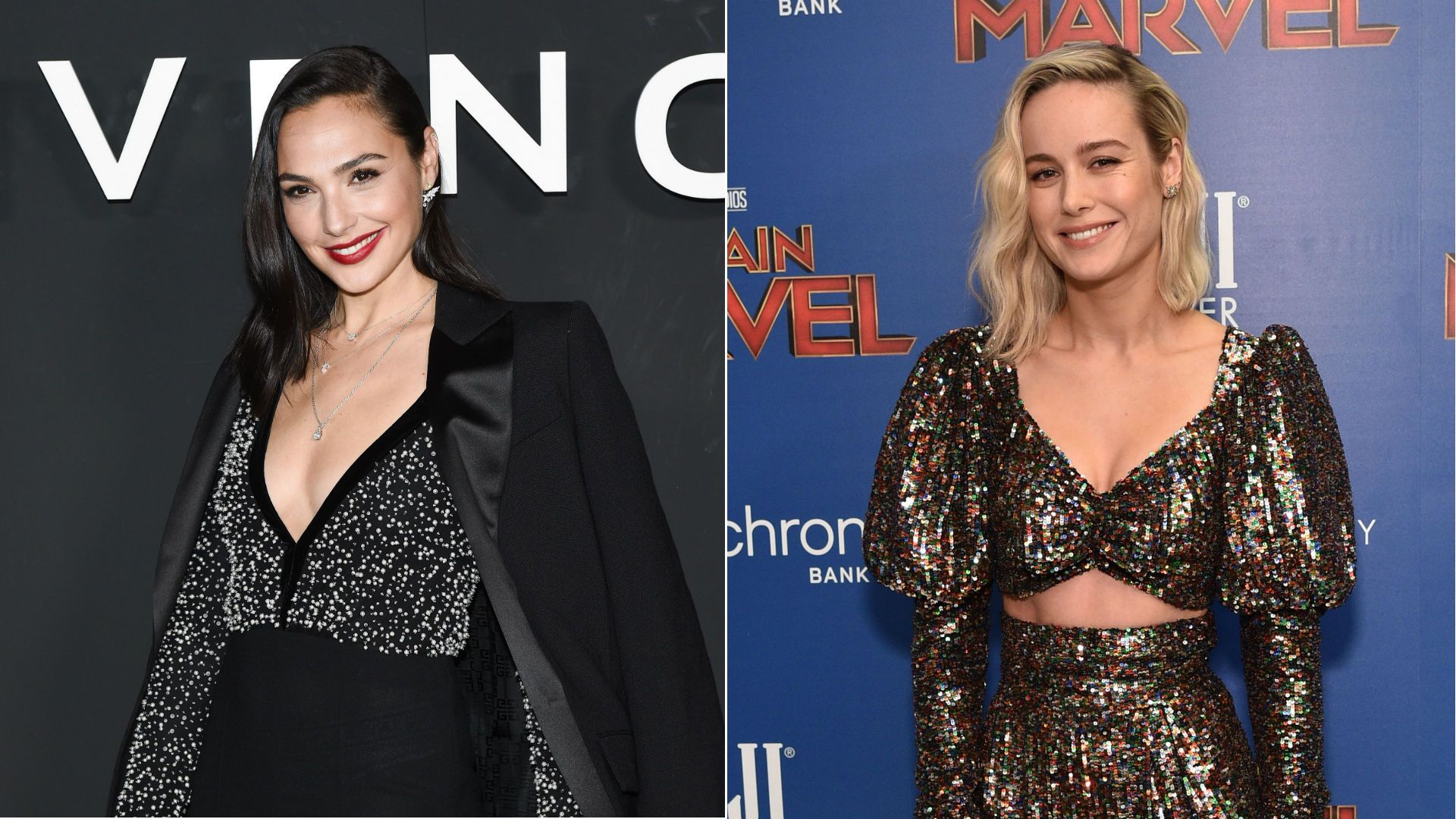 Gal Gadot vs Brie Larson: Which of these powerful superheroines would you have as a submissive ...