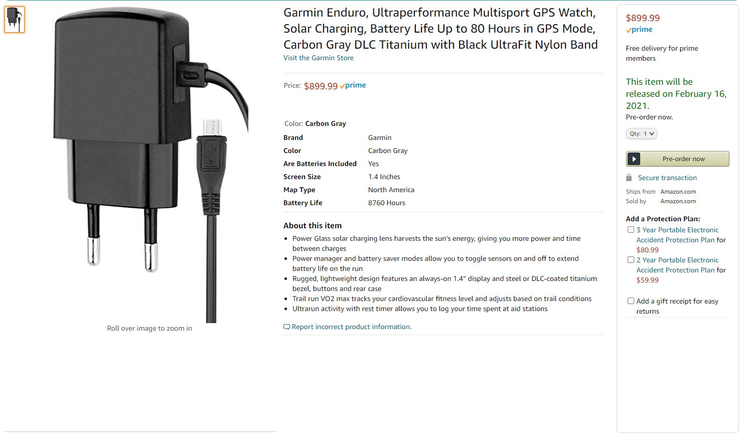 Garmin Enduro, Ultra Performance Multisoport GPS Watch - Release Date 2/16/21 (Approx) | Scrolller