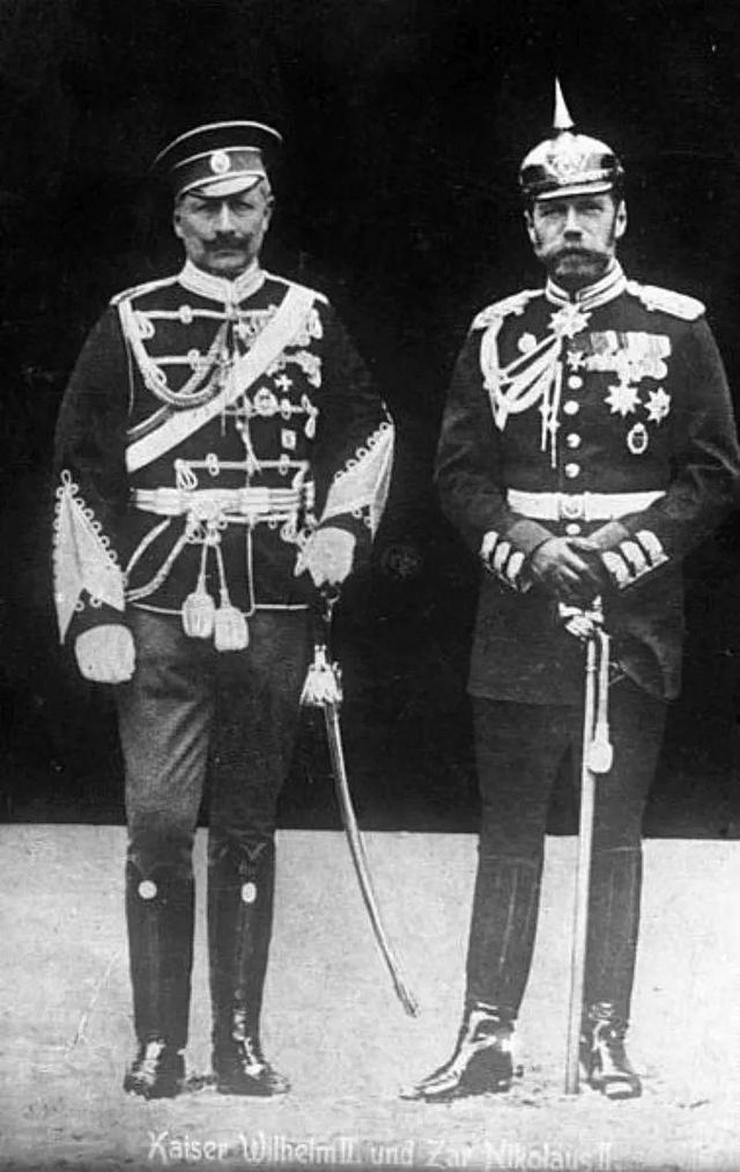 German Emperor Kaiser Wilhelm II and his cousin Russian Tsar Nicholas ...