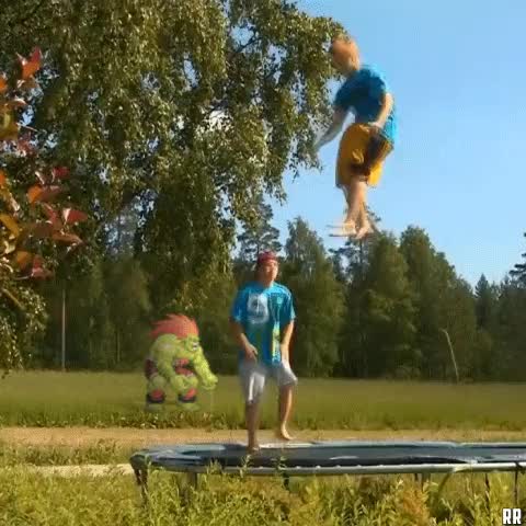 Get off EVIL RYU'S trampoline! | Scrolller